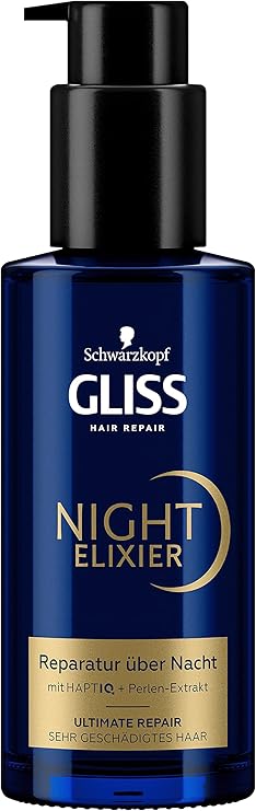 Gliss Night Elixir Ultimate Repair (100 ml), Hair Serum Regenerates ...