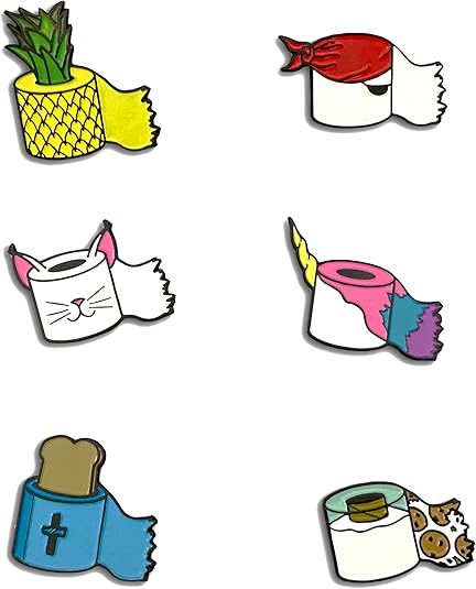 Amazon.com: Toilet Paper Enamel Pin Blind Box : Clothing, Shoes & Jewelry