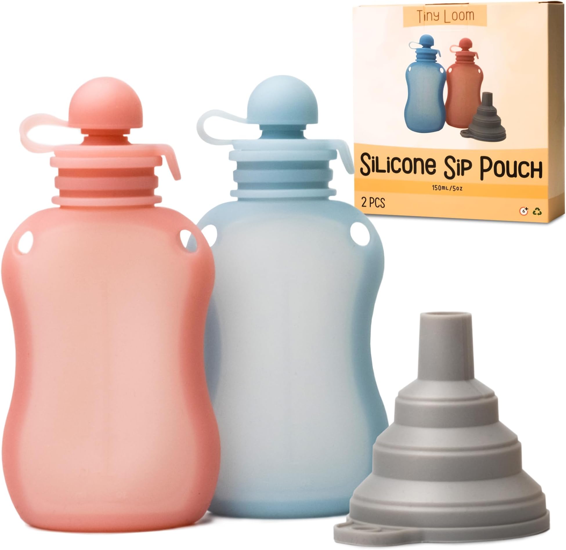 Amazon.com : PandaEar Reusable Silicone Baby Food Pouches, 4 Pack ...