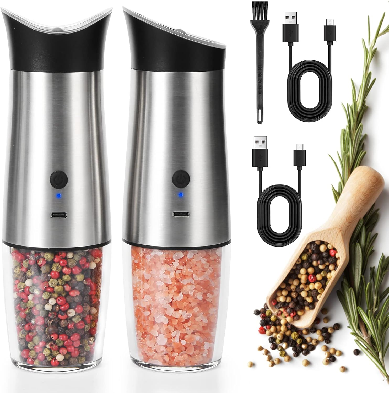 Amazon.com: Gravity Electric Salt and Pepper Grinder Set, Pepper Grinder, Pepper Mill, Salt ...
