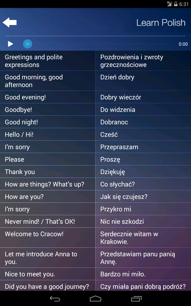 Learn POLISH Free Language Learning Audio App - App on Amazon Appstore
