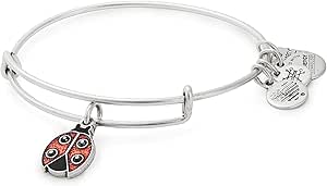 Amazon.com: Alex and Ani Tokens Expandable Bangle for Women, Ladybug Charm, Rafaelian Silver ...