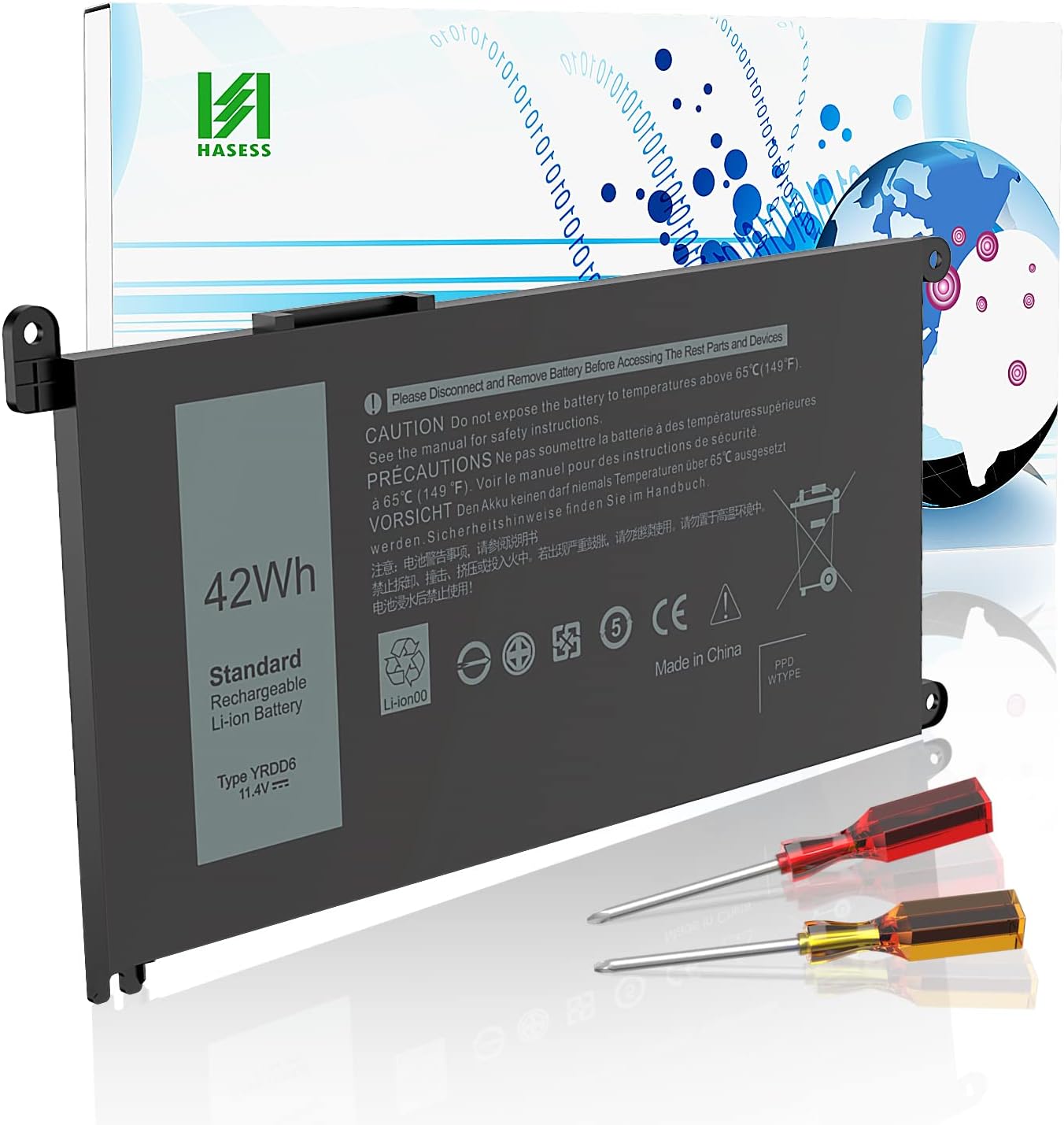 Dell Batterie 68Wh 4 cellules Latitude 5501 5401 5511 5510 5411 5410 ...