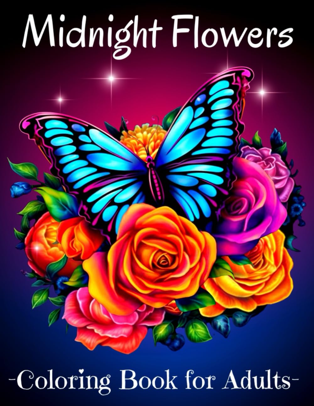 Amazon.com: Midnight Flowers Coloring Book for Adults: Relaxing Beautiful Floral Illustrations ...