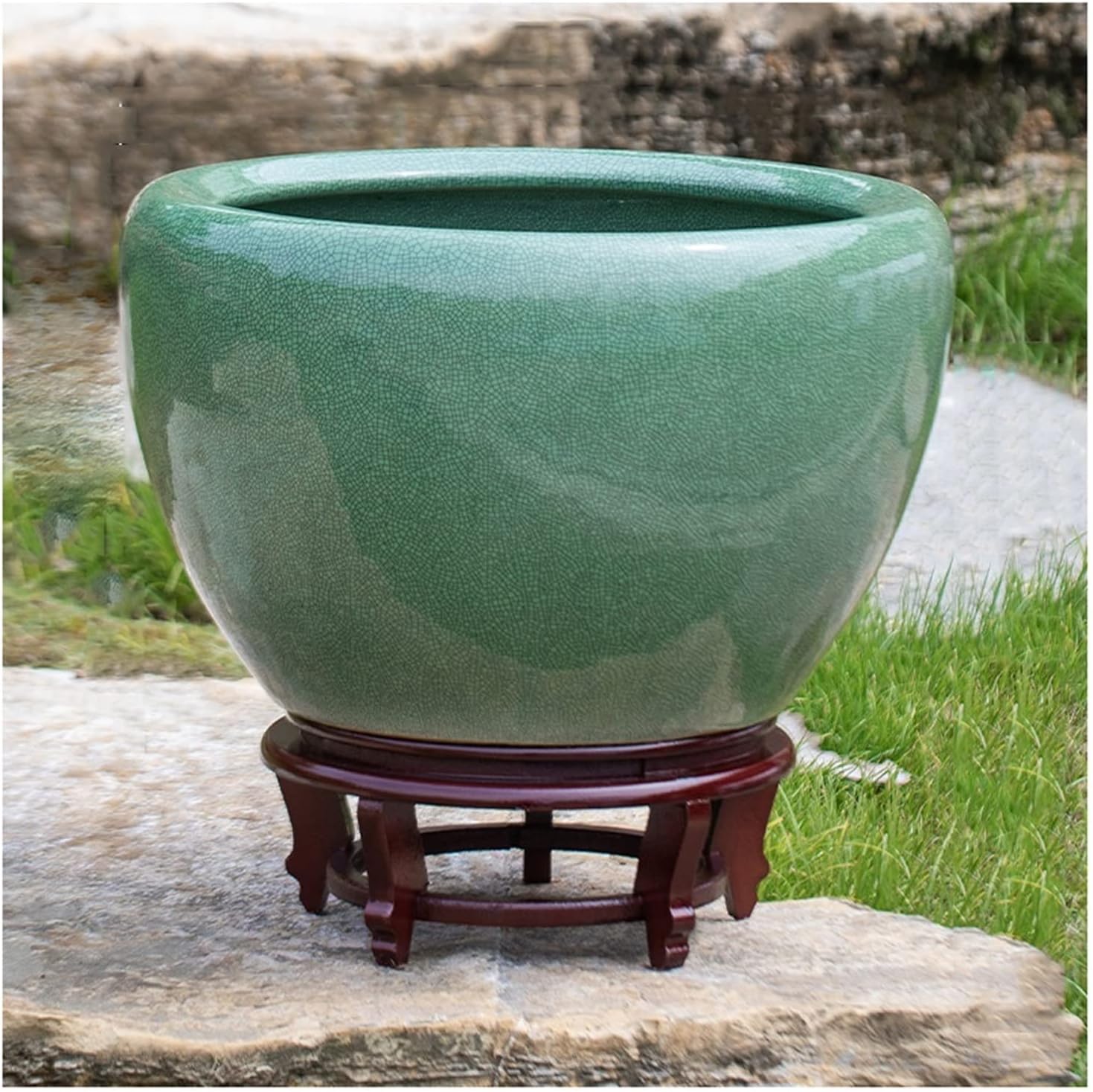 Amazon.com: Fish Bowl Vase Ice Crack Ceramic Goldfish Bowl Fish Culture ...