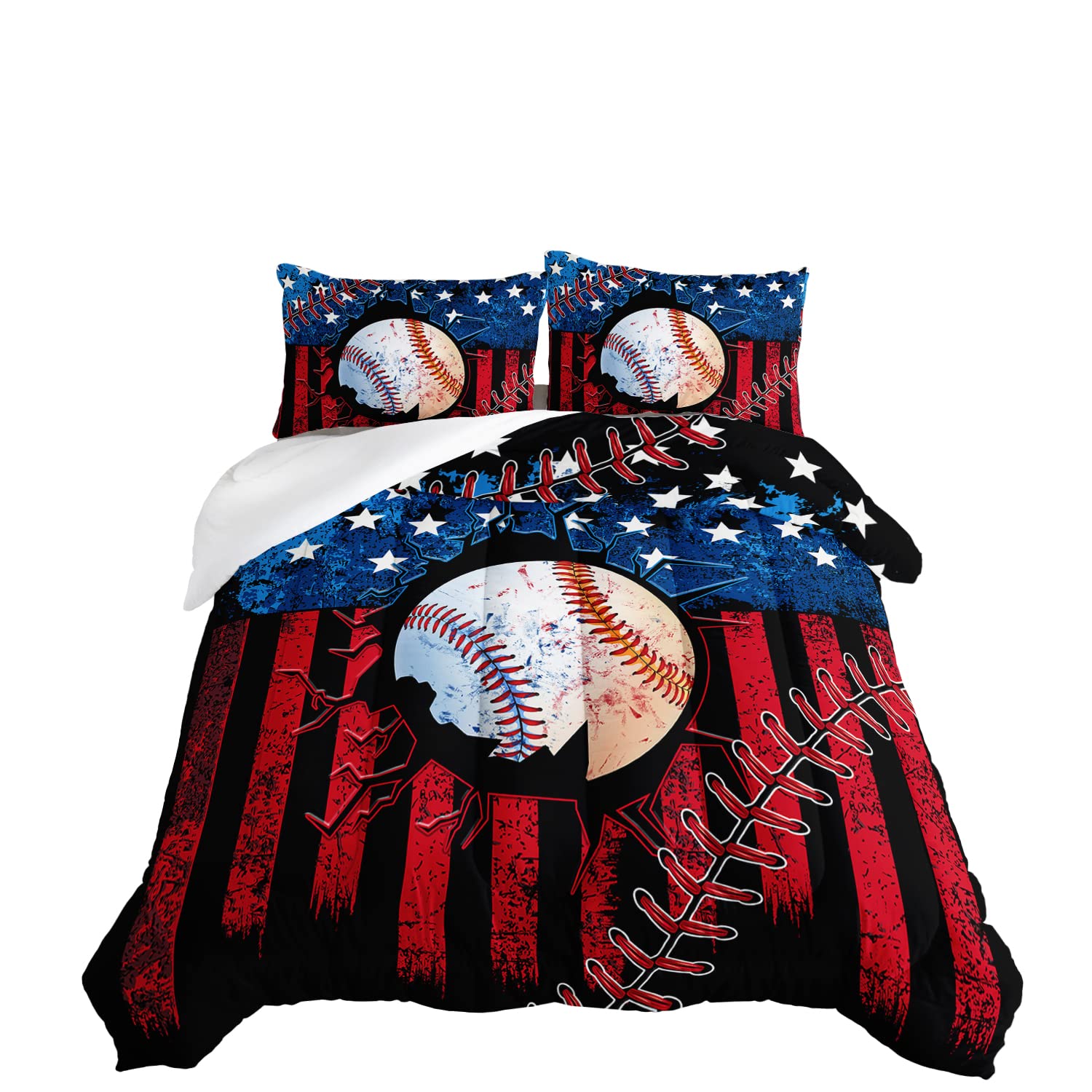 Amazon.com: HOSIMA Baseball Comforter Set,Sports Comforter Sets for ...