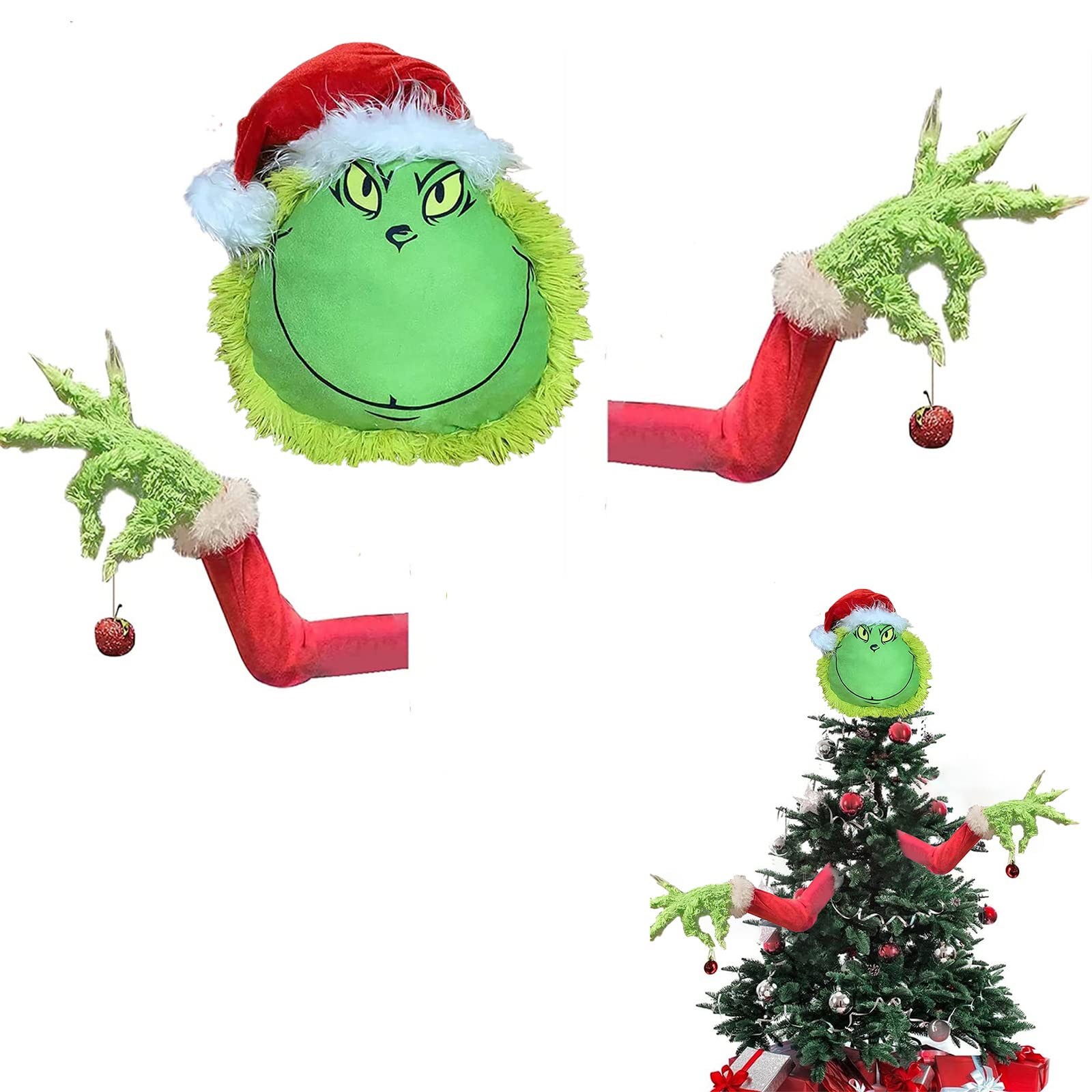 Buy Christmas Elf Body Decorations Stole Christmas, Furry Grinch Green ...