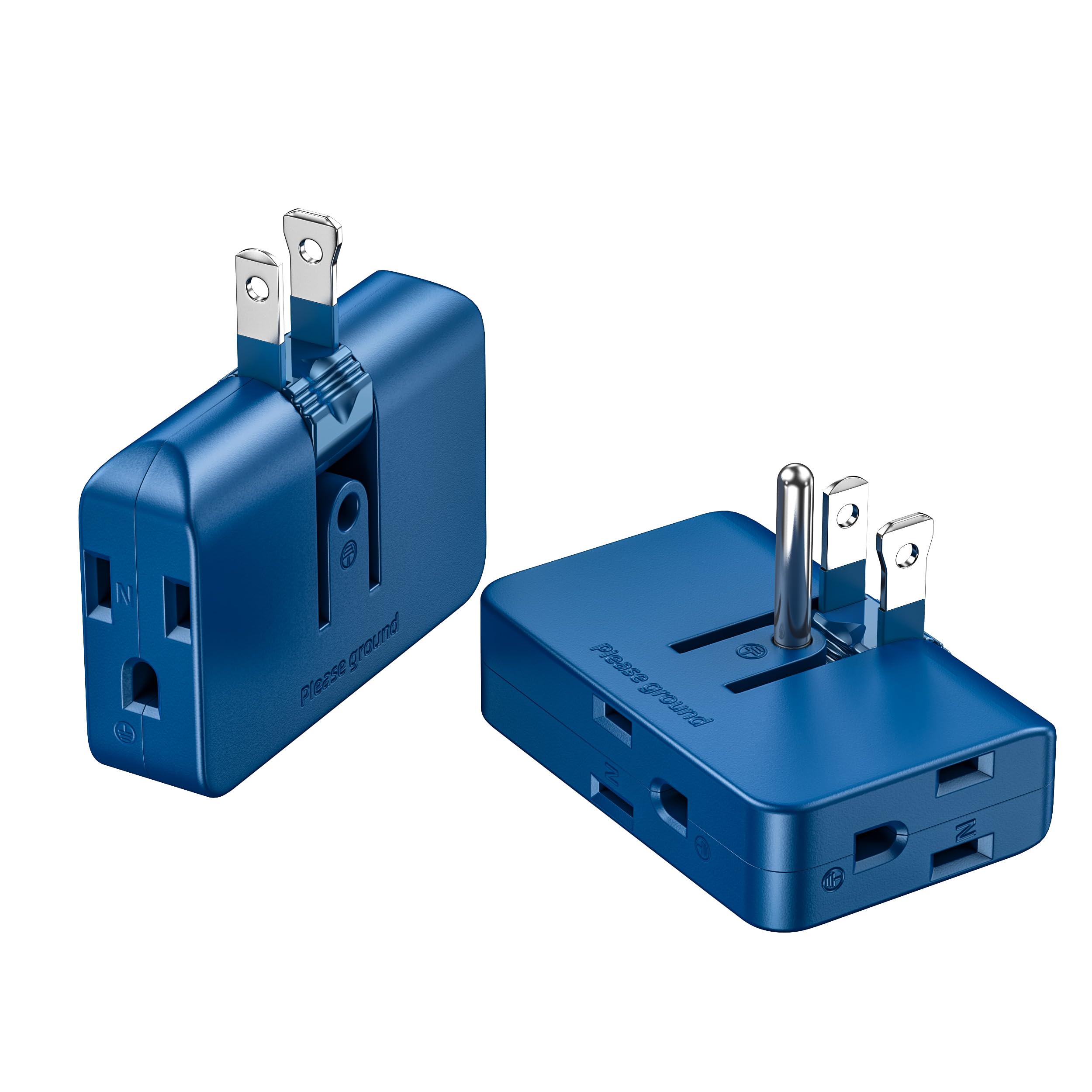 Amazon.com: Blue Outlet Splitter with 3 Prong Plug Extender - 3 Plug ...