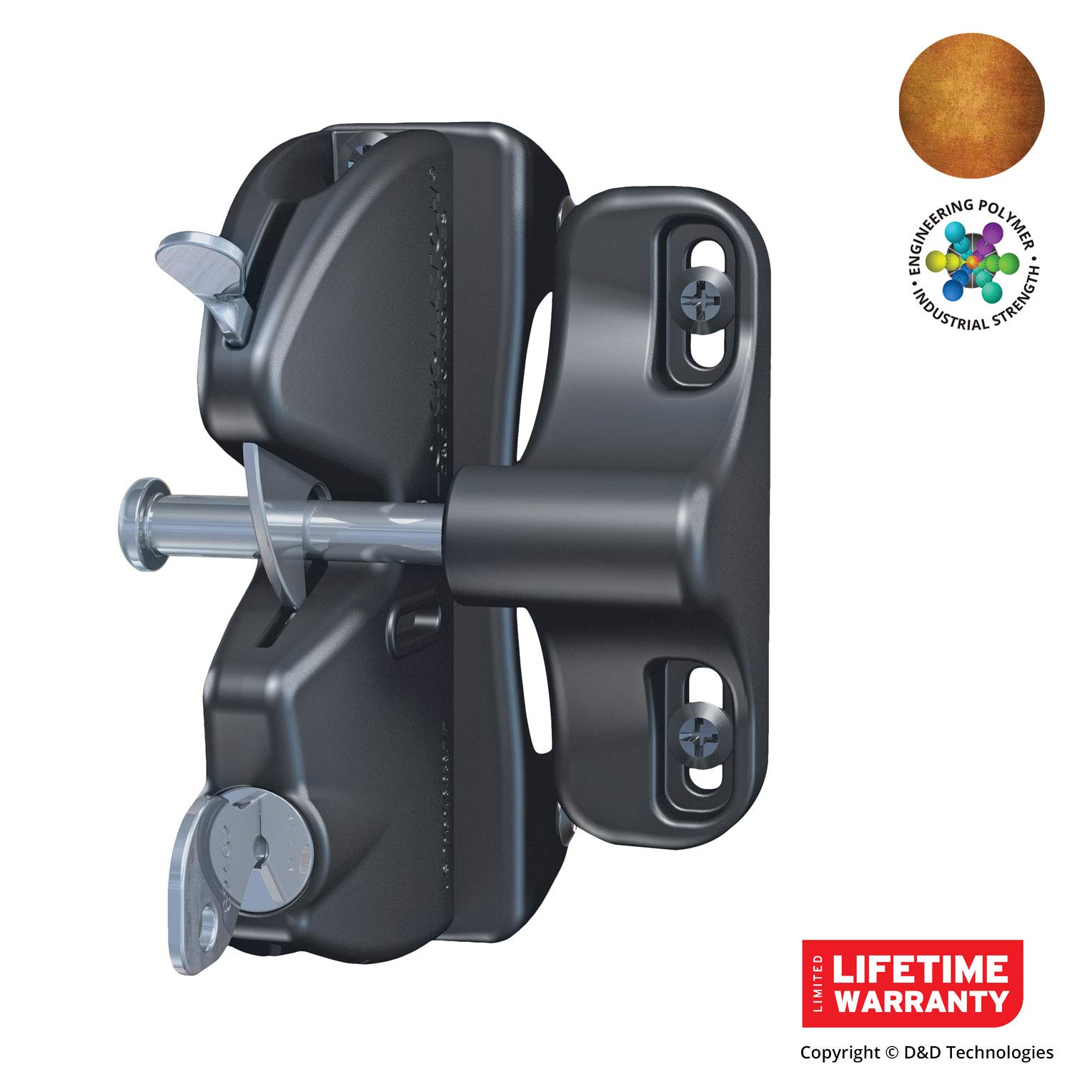 Buy D&D Technologies LLAA LokkLatch, Locking Gate Gravity Latch, Key ...