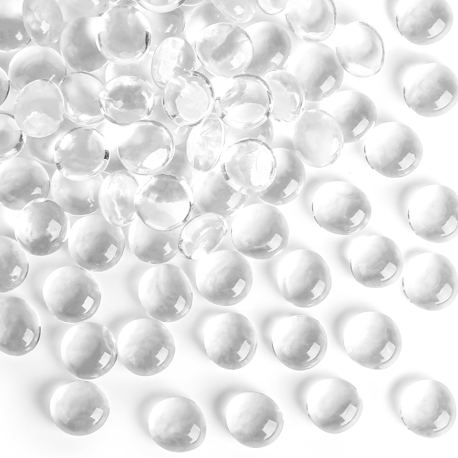 Amazon.com: FUTUREPLUSX 1LB Small Flat Glass Marbles, 150PCS Clear Flat ...
