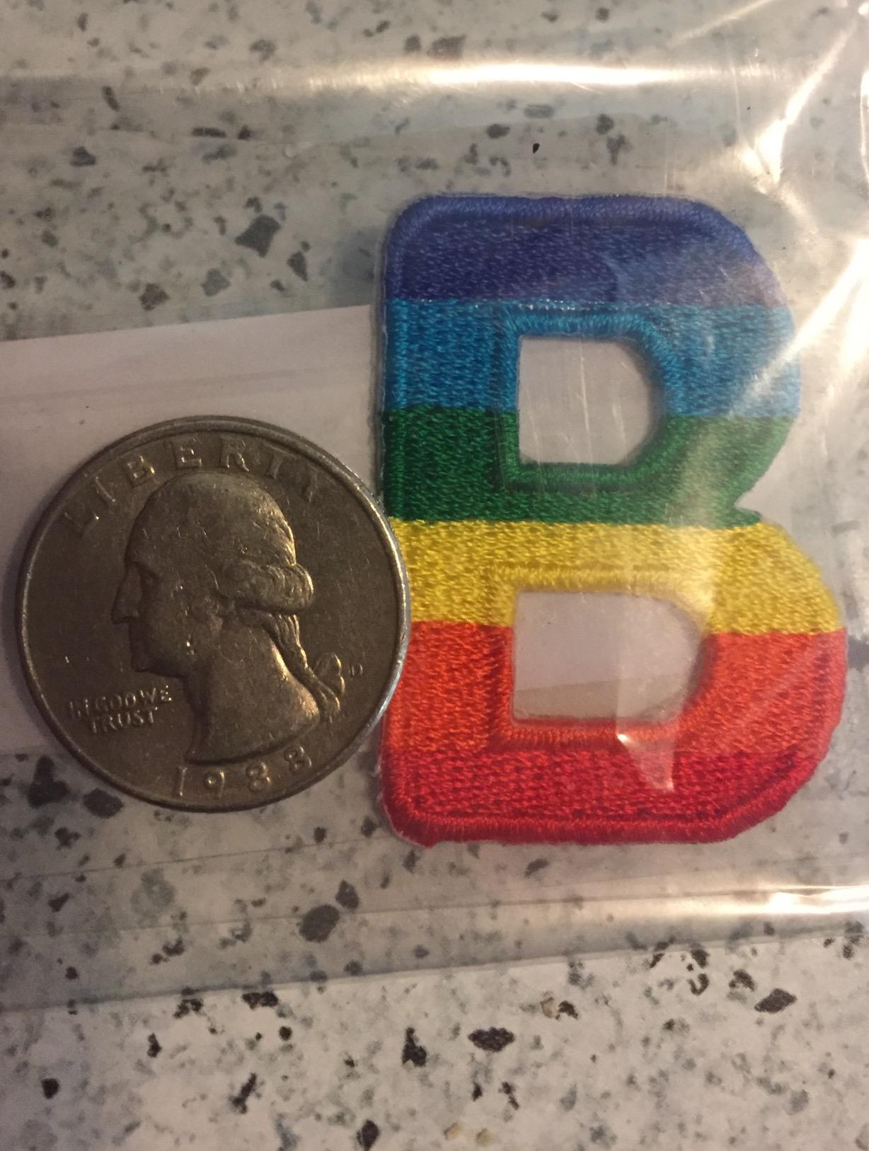 Amazon.com: B Character Letter Alphabet Rainbow Appliques Hat Cap Polo ...