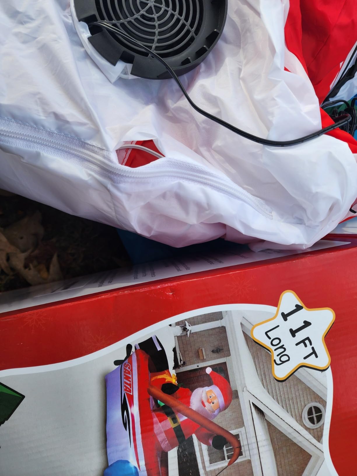 Amazon.com: FunFanso 11FT Christmas Inflatable Santa Claus Fishing on ...