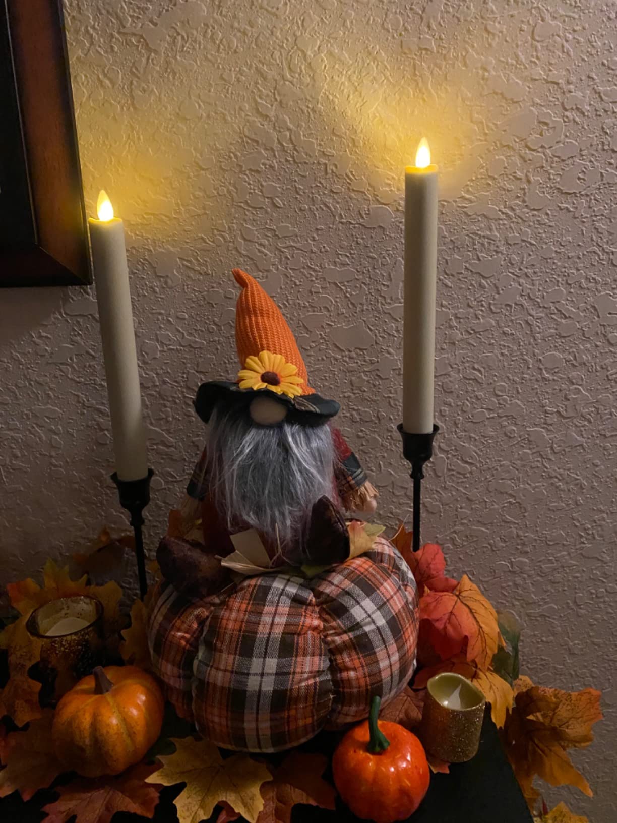 Amazon.com: Luminara Flameless Candle Burnt Orange Taper (1" x 9.75") Melted Top Real Wax ...