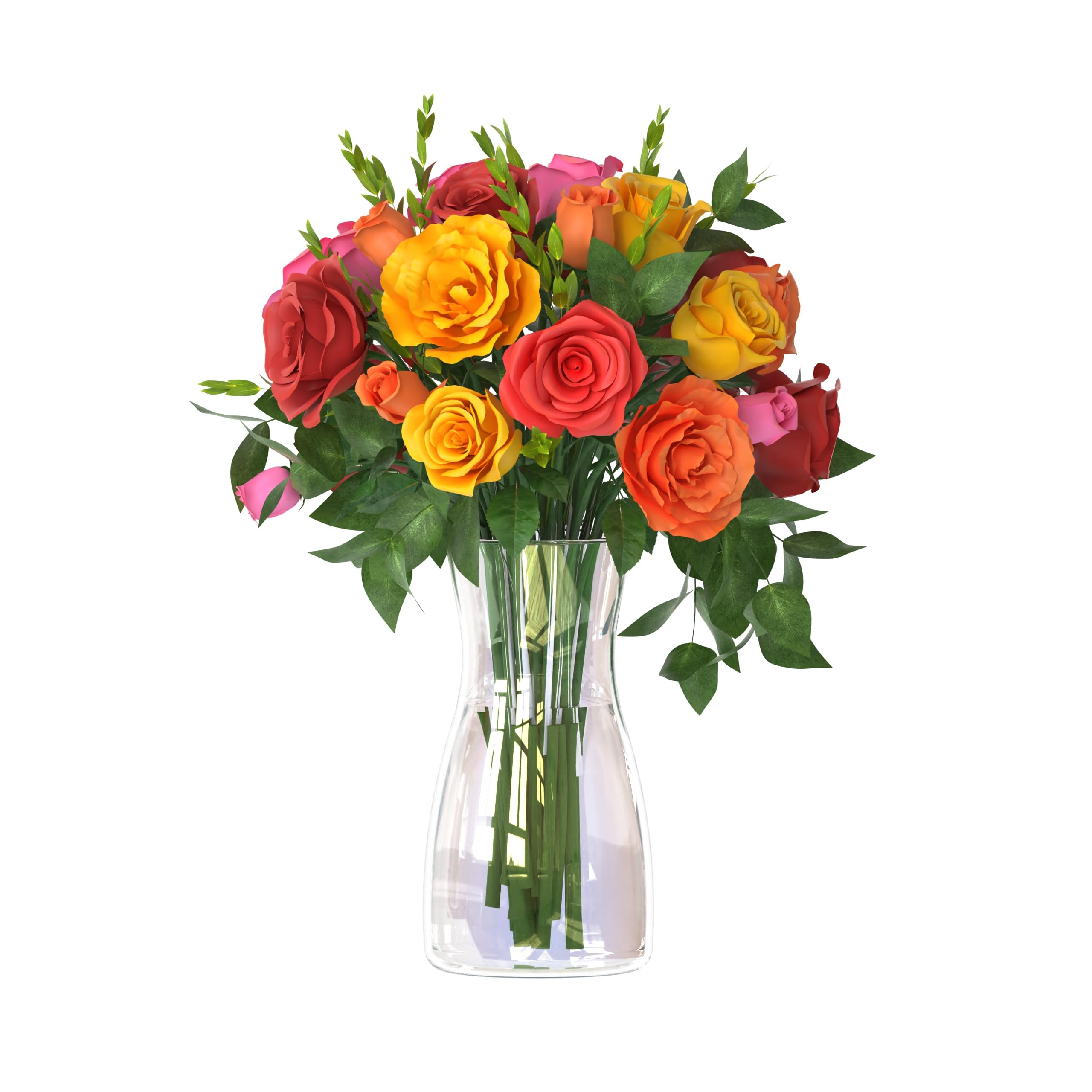 Amazon.com: Der Rose Glass Flower Vase Iridescent Vase for Flowers ...