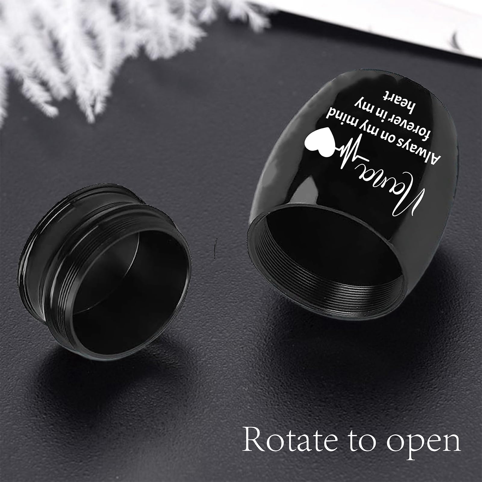 CREATCABIN Small Black Urn Metal Ash Urns Alloy Decorative Always on My ...