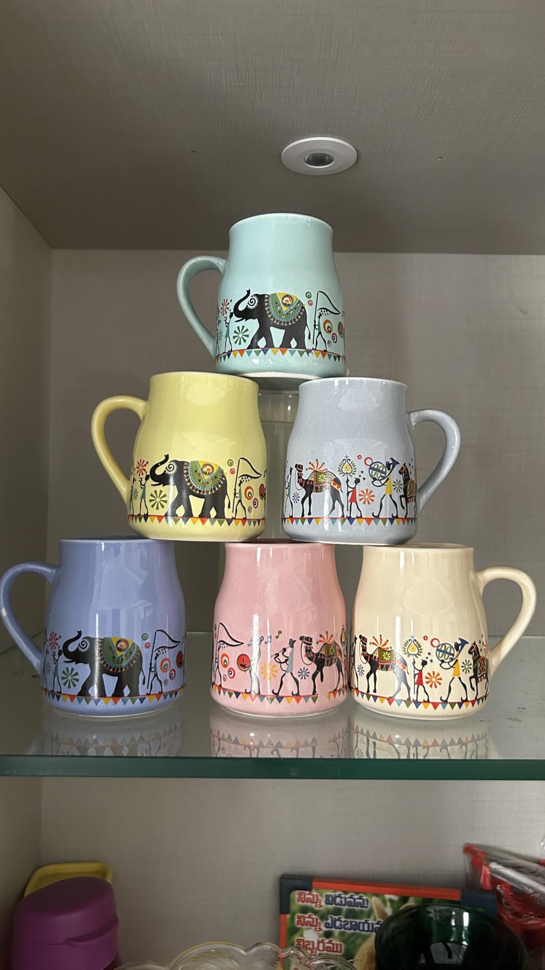 Buy KIE Beautiful Animal Handcrafted Ceramic Tea Cups Set of 6 Ceramic ...