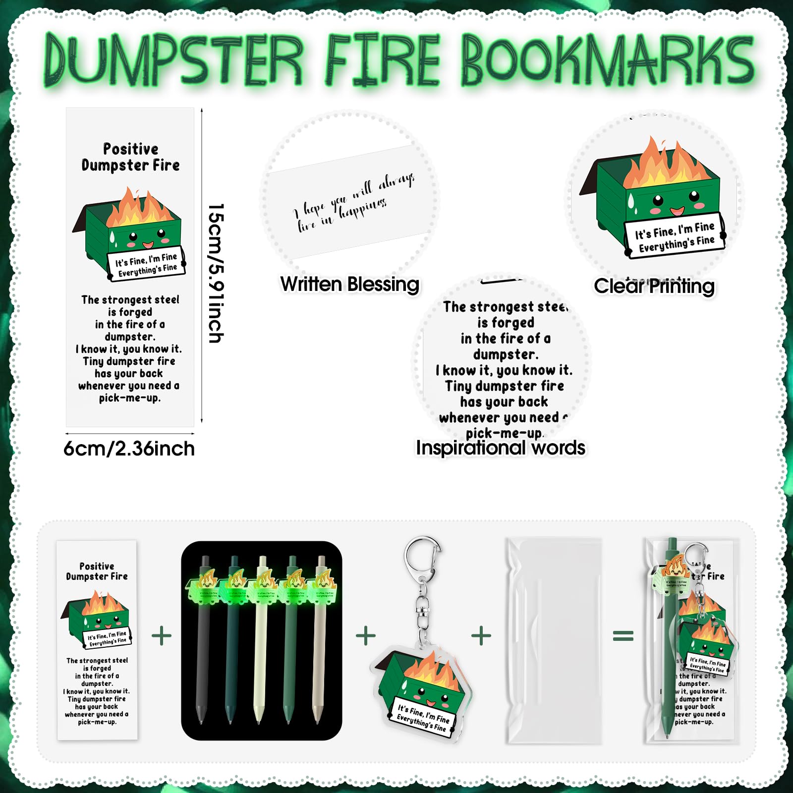 Snapklik.com : 30 Sets Positive Dumpster Fire Inspirational Teacher ...