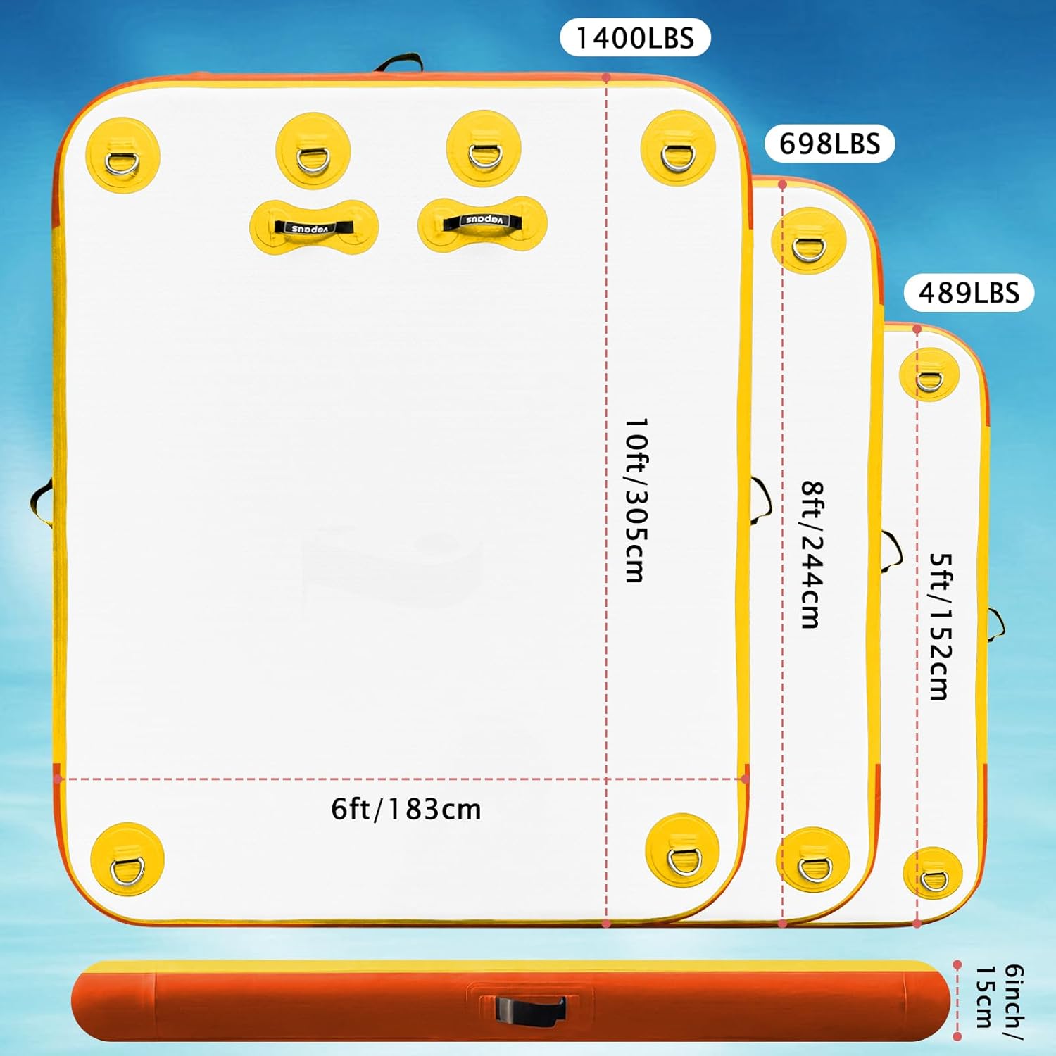 vapaus Inflatable Floating Dock Water Air Mat Swim Bahrain | Ubuy