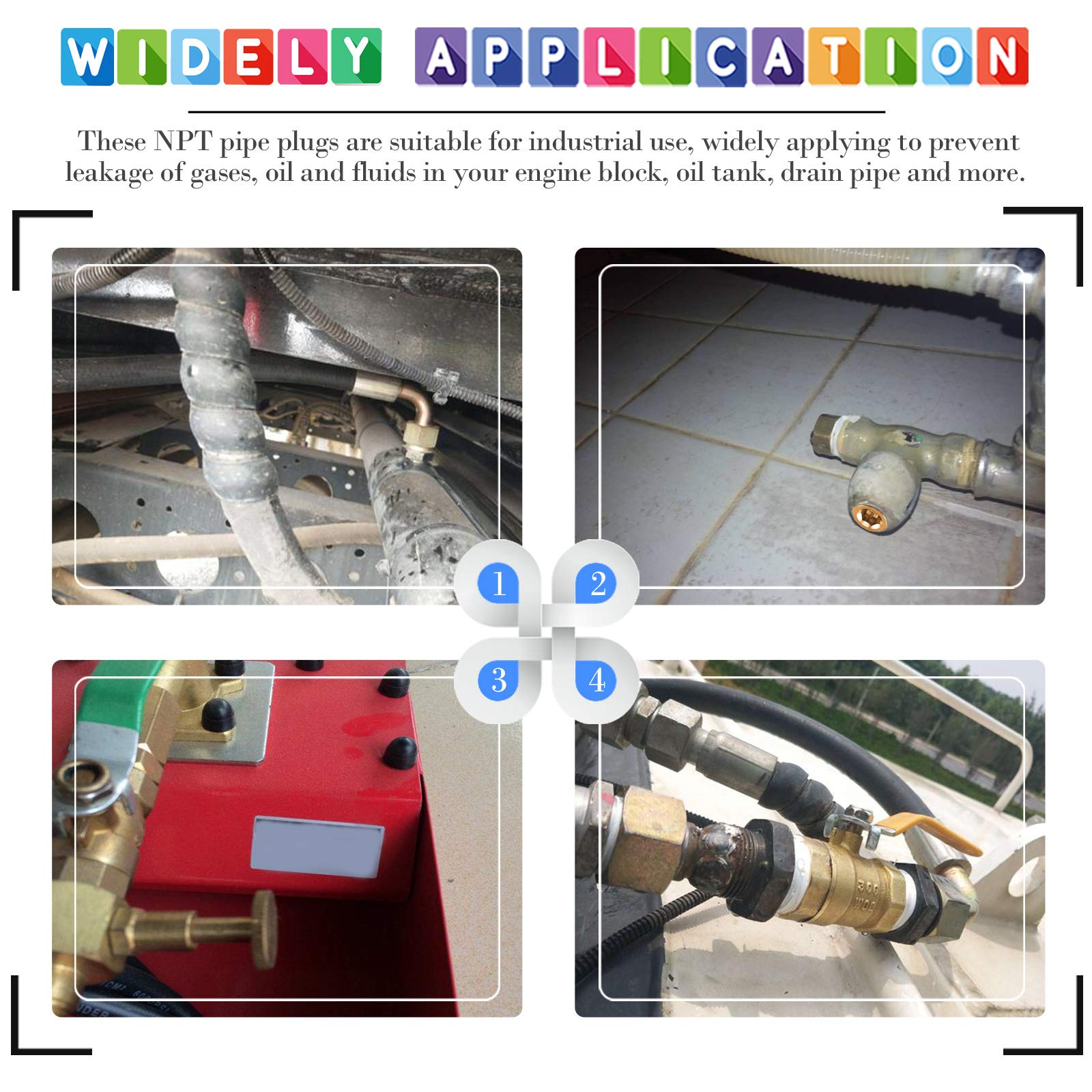 Snapklik.com : 30Pcs Brass 1/8 1/4 3/8 1/2 3/4 NPT Male Pipe Plug ...