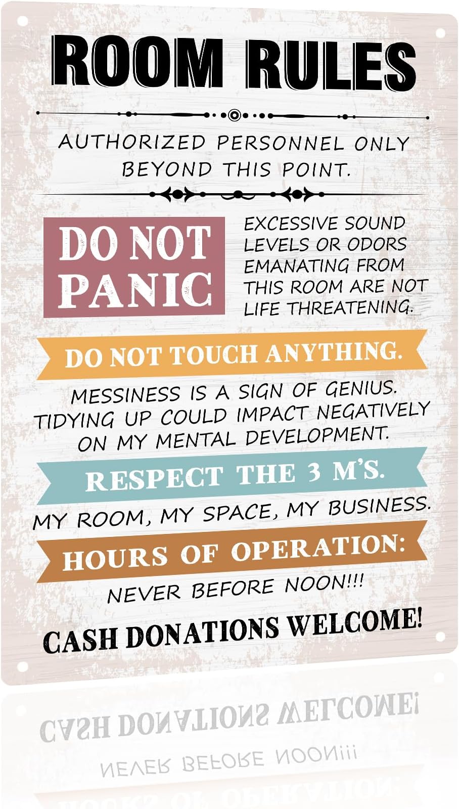Amazon.com: Room Rules Metal Sign, Retro Room Wall Decor for Teen Girls ...