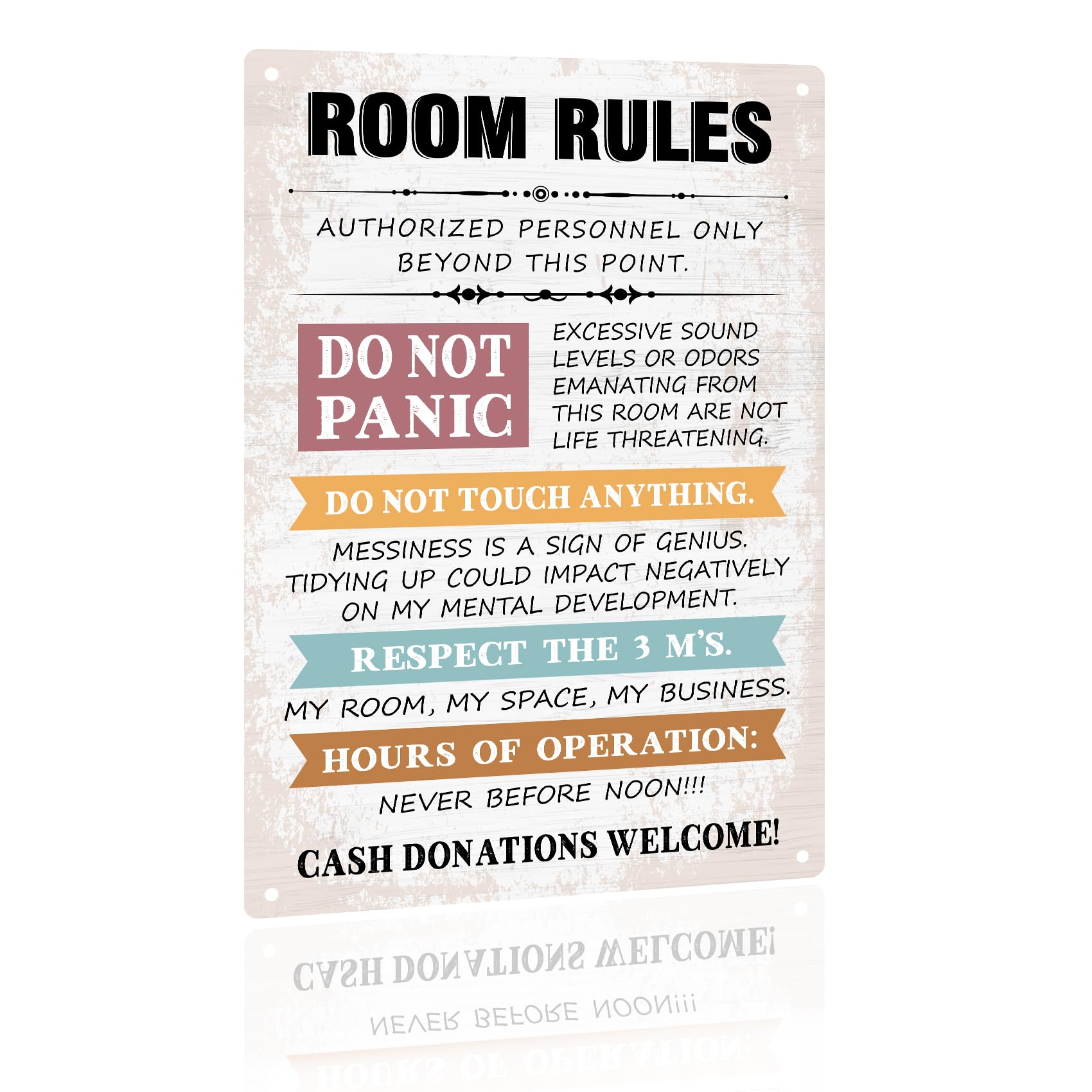 Amazon.com: Room Rules Metal Sign, Retro Room Wall Decor for Teen Girls ...