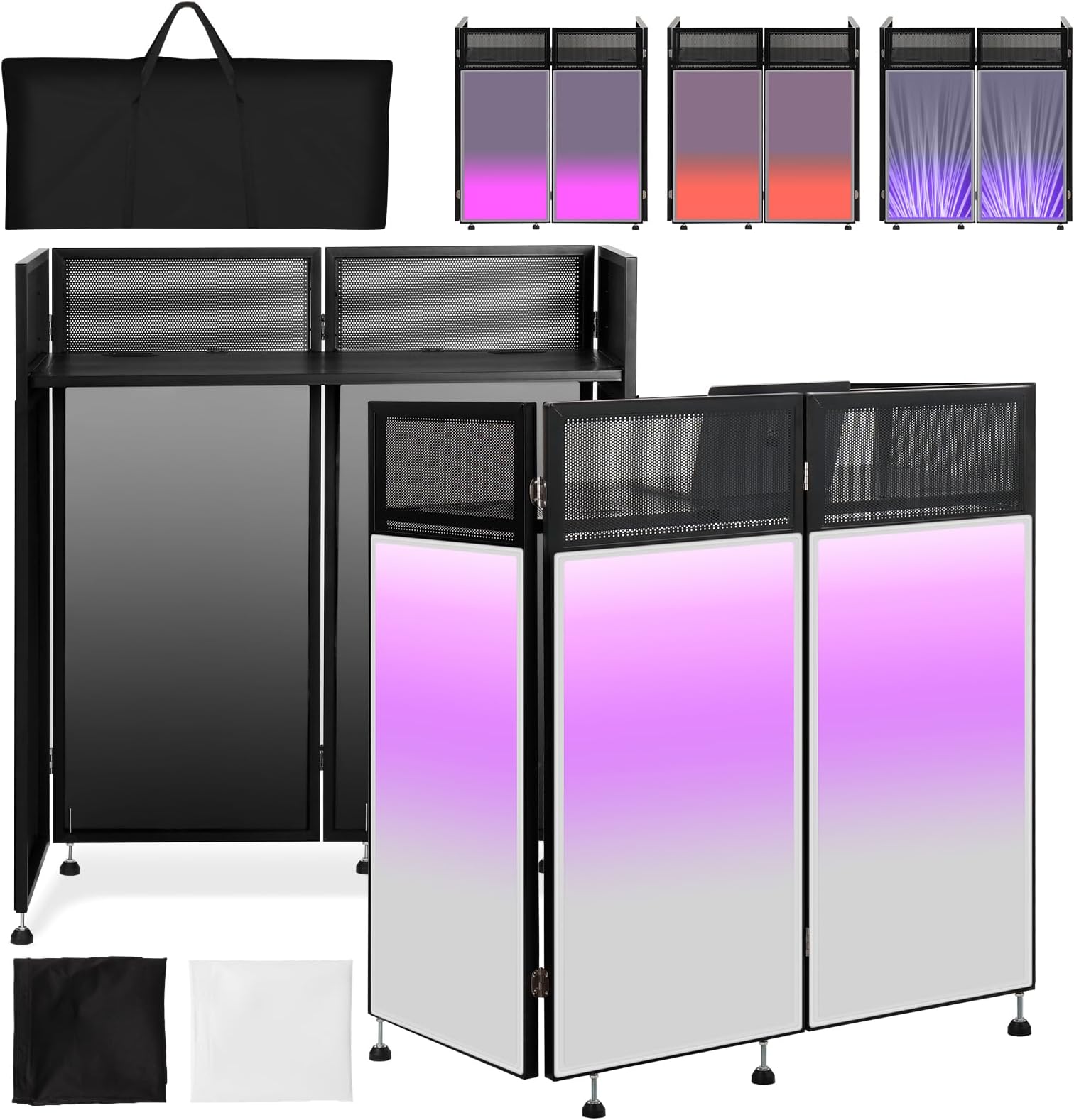 Amazon.com: Neoaider DJ Booth Table Station 44"x42"x21", DJ Facade ...