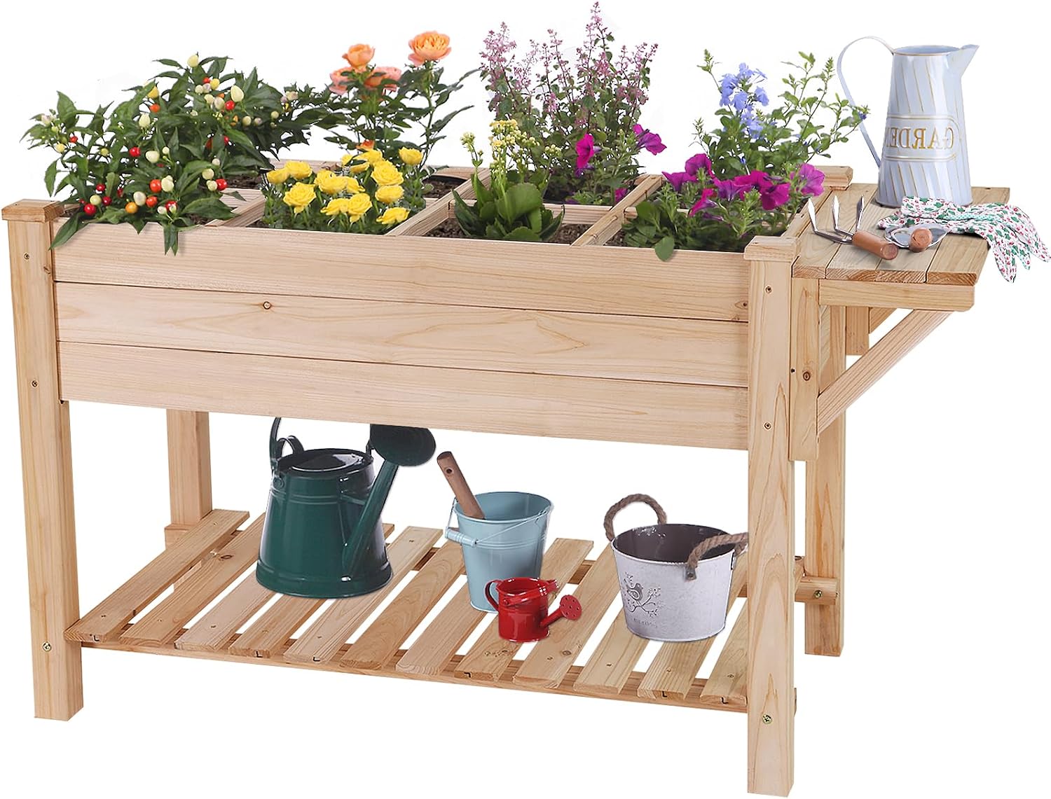 Amazon.com: GUTINNEEN Raised Garden Bed Outdoor Garden Planter Box ...