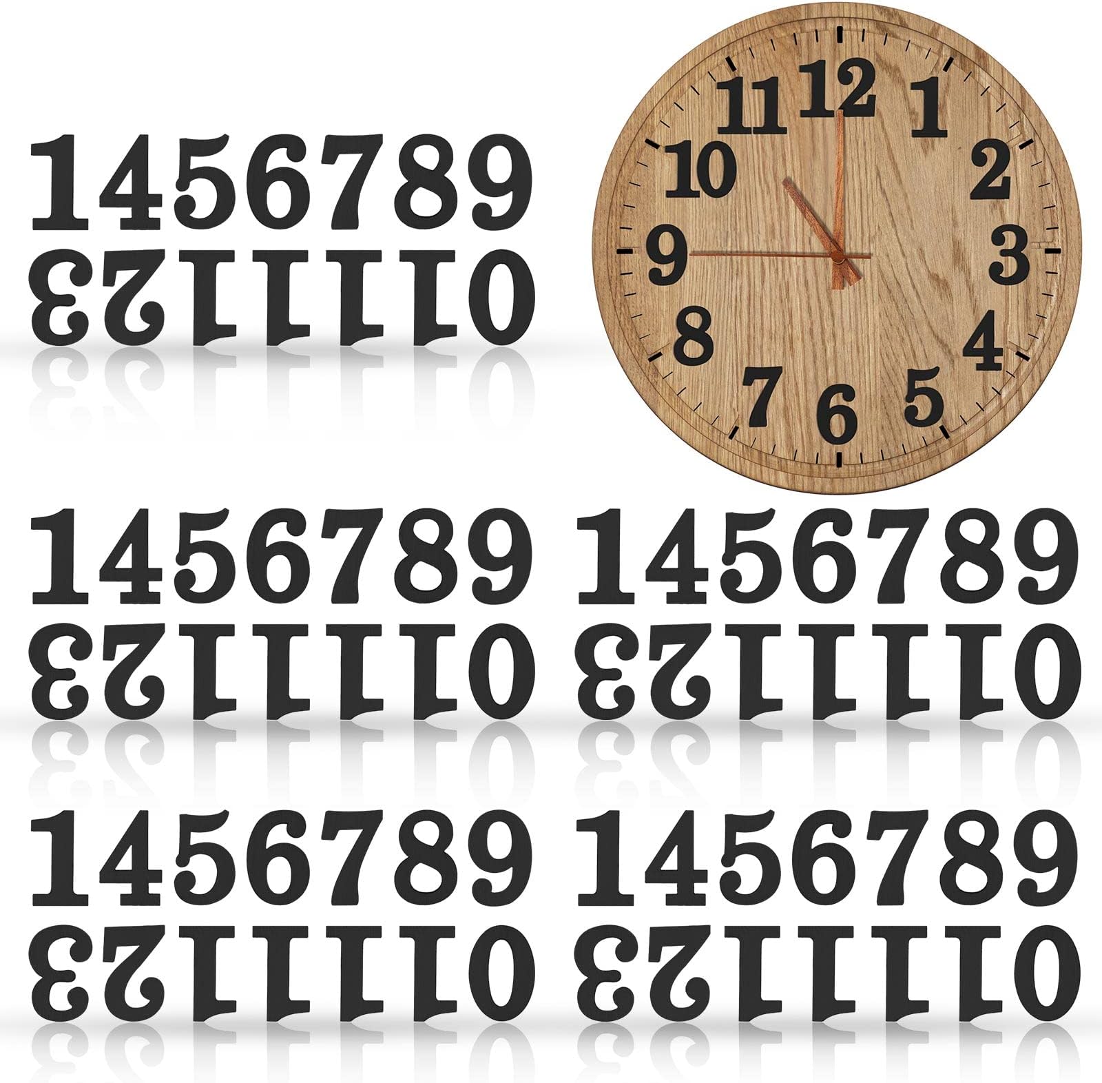 Amazon.com: 6 Pieces Clock Numerals Kit Including Arabic Number and ...