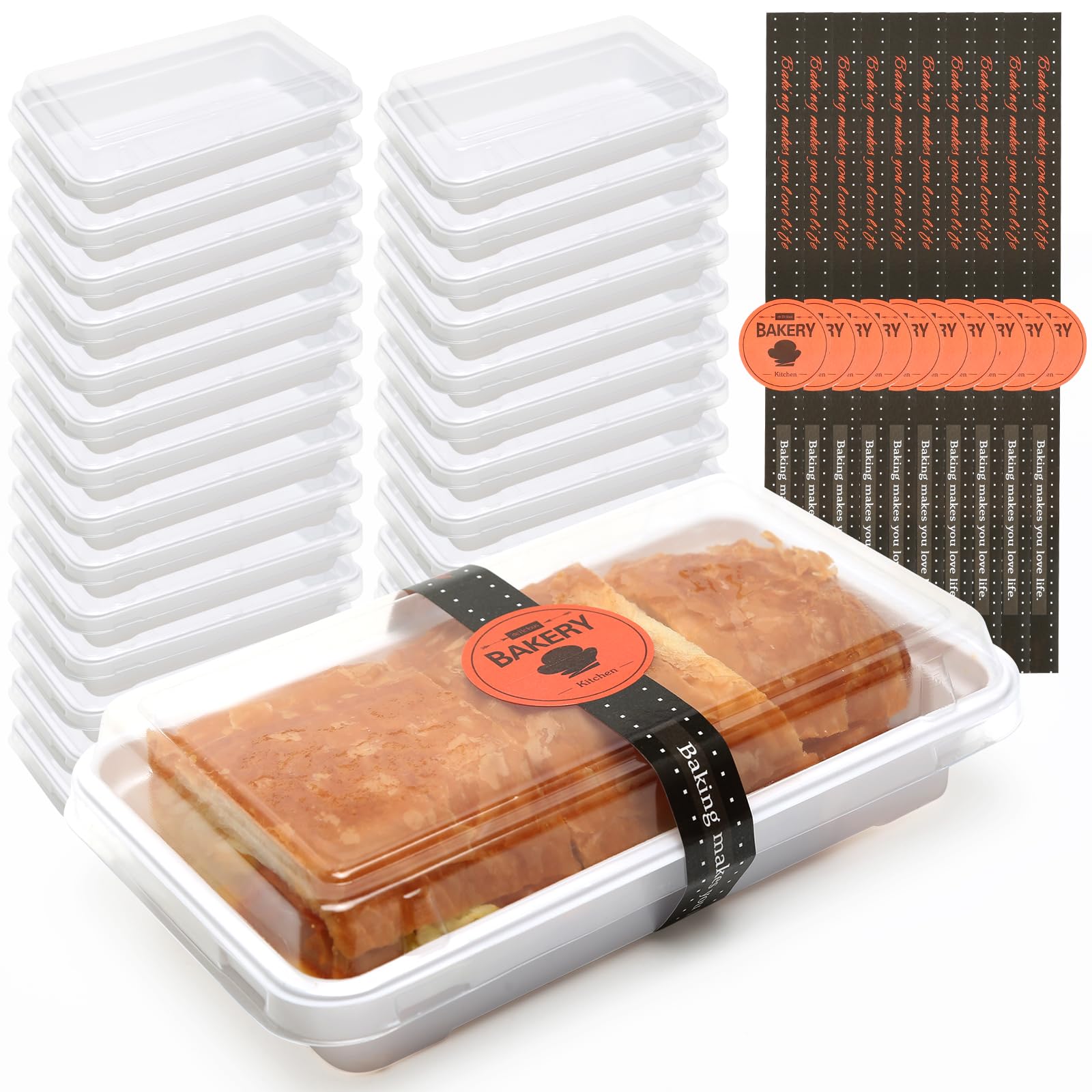 MAIXINNEW 25 Pcs Slice Cake Boxes with Clear Lids, Small Plastic ...