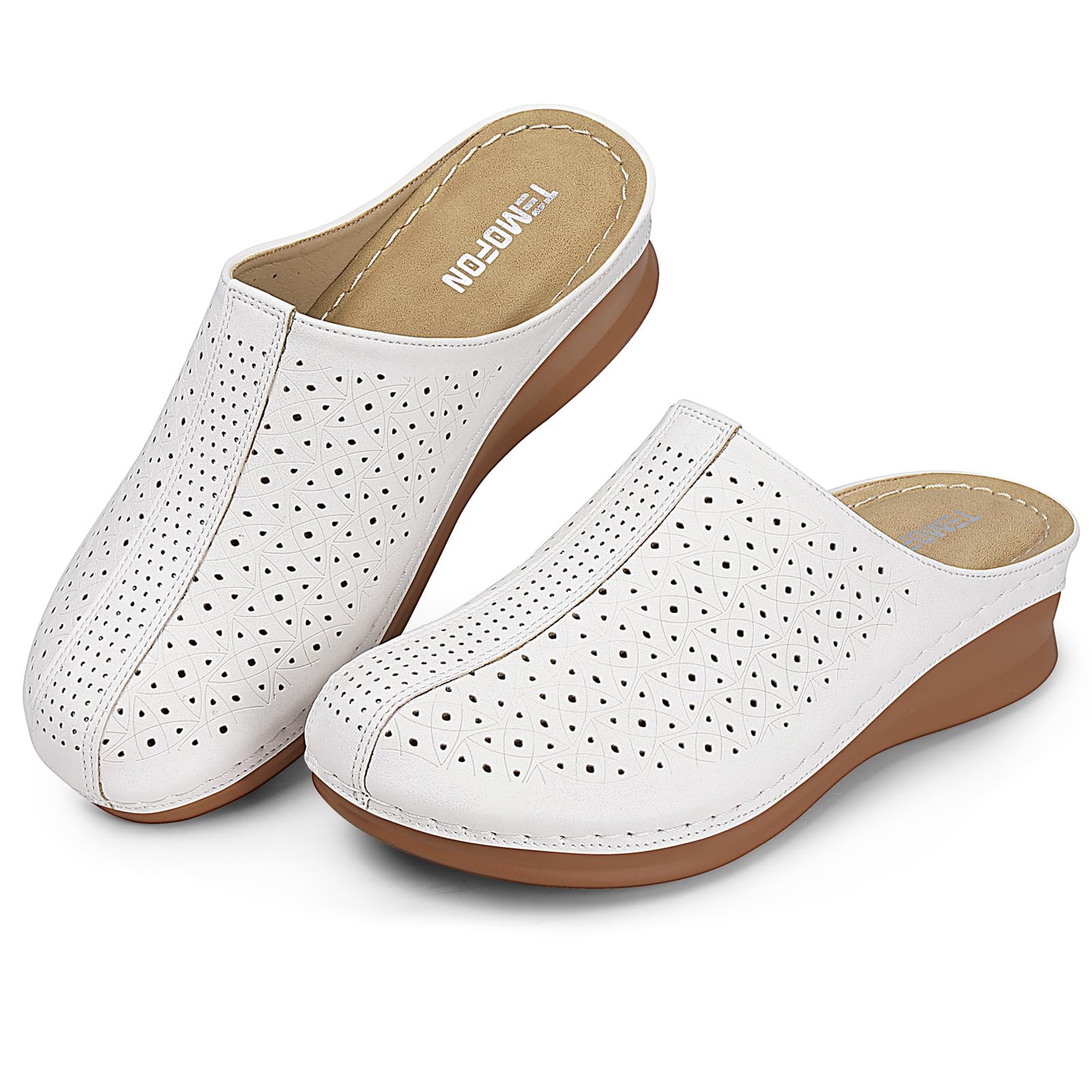 Amazon.com | TEMOFON Clogs for Women Mules Slip on: Closed Toe Sandals ...