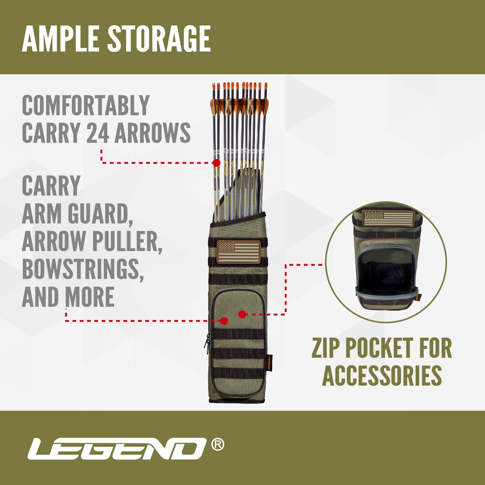 Snapklik.com : Back Quiver - Tactical Arrow Holder, High-Density ...