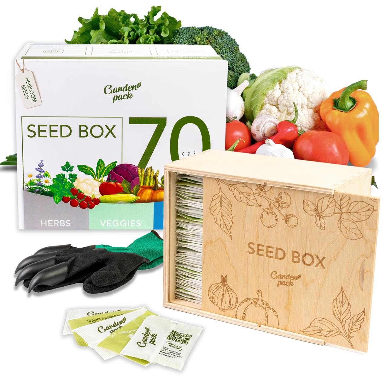 Grow Your Own Seed Box by Garden Pack - 70 Varieties of Flower, Herb ...