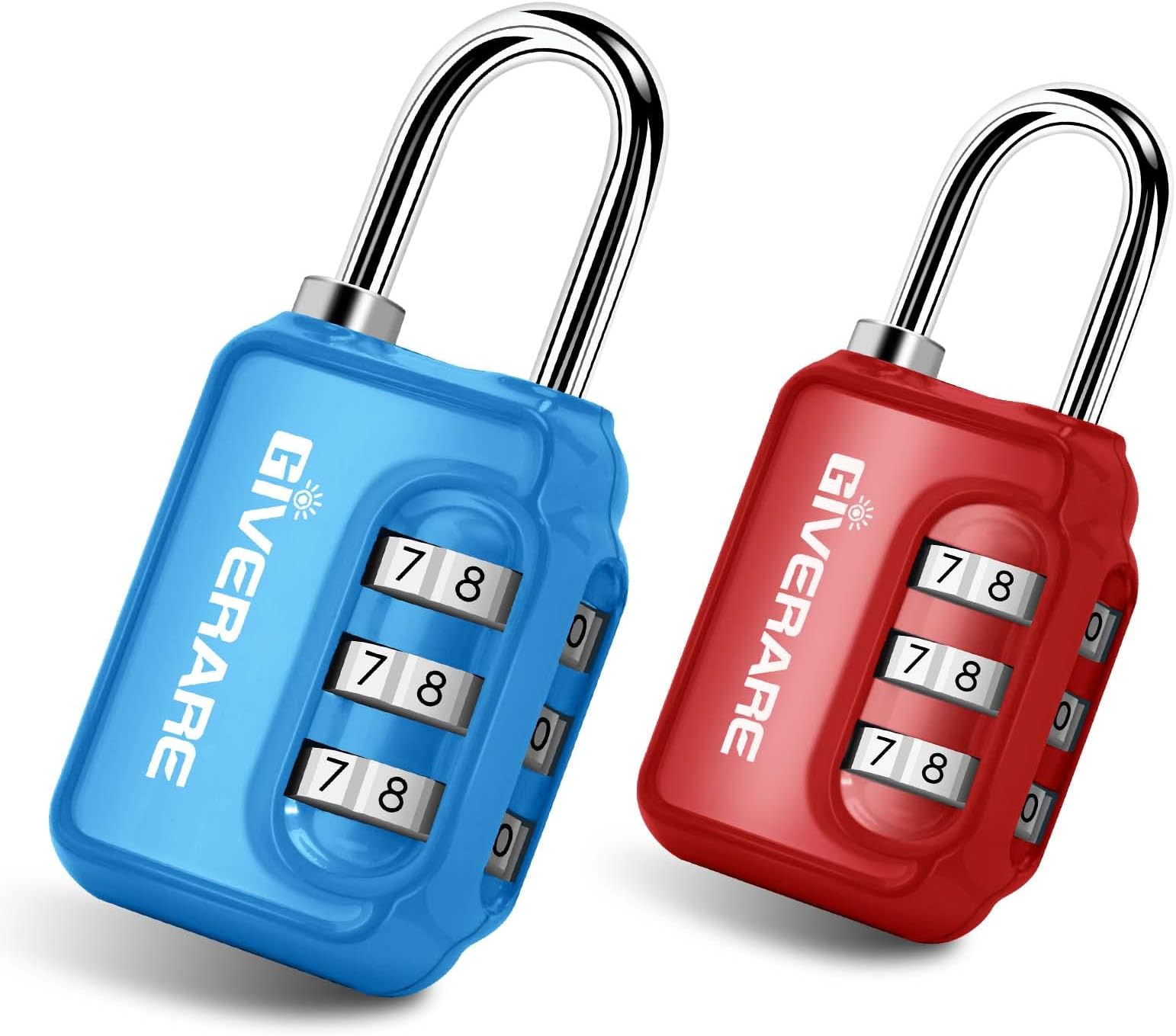 GIVERARE 4 Pack Combination Lock, 4-Digit Padlock Keyless, Resettable ...