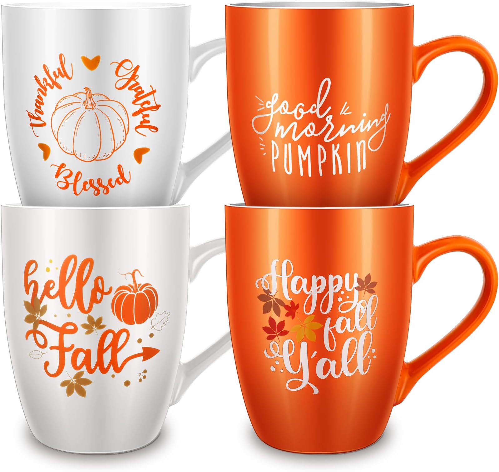 Amazon.com: Funtery 2 Pcs Thanksgiving Coffee Mugs Fall Mugs Autumn ...