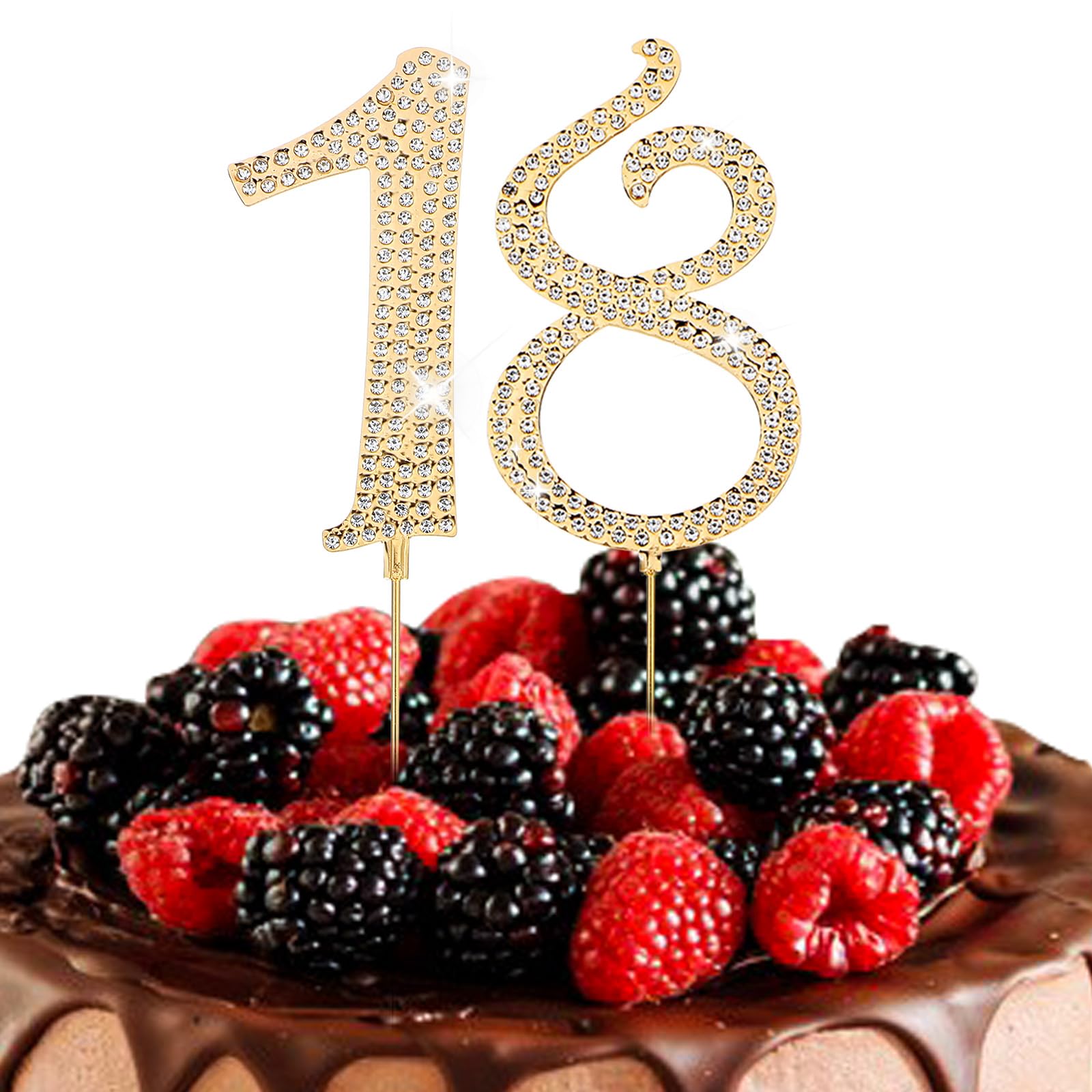 Snapklik.com : Number 18 Cake Topper, Crystal Rhinestones Cake Topper ...