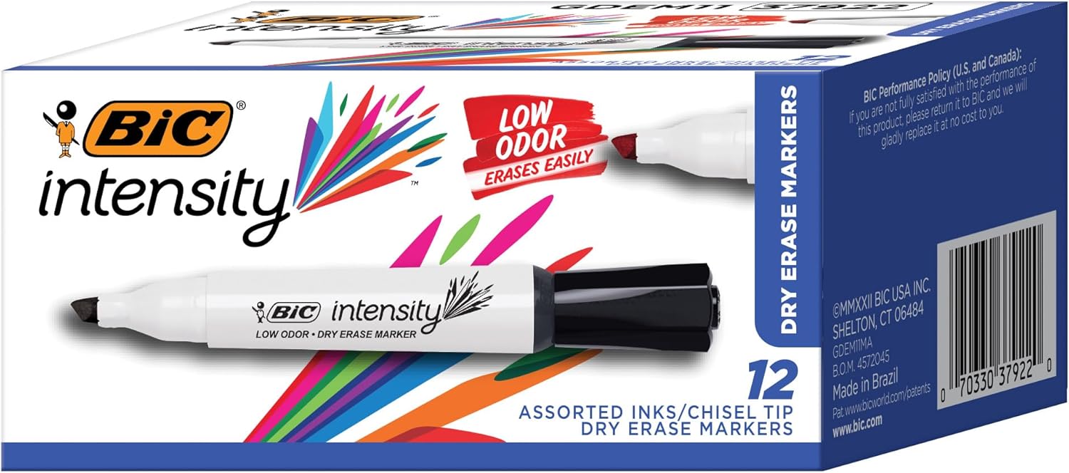 Amazon.com: BIC Intensity Tank Dry Erase Markers, Chisel Tip, Assorted ...