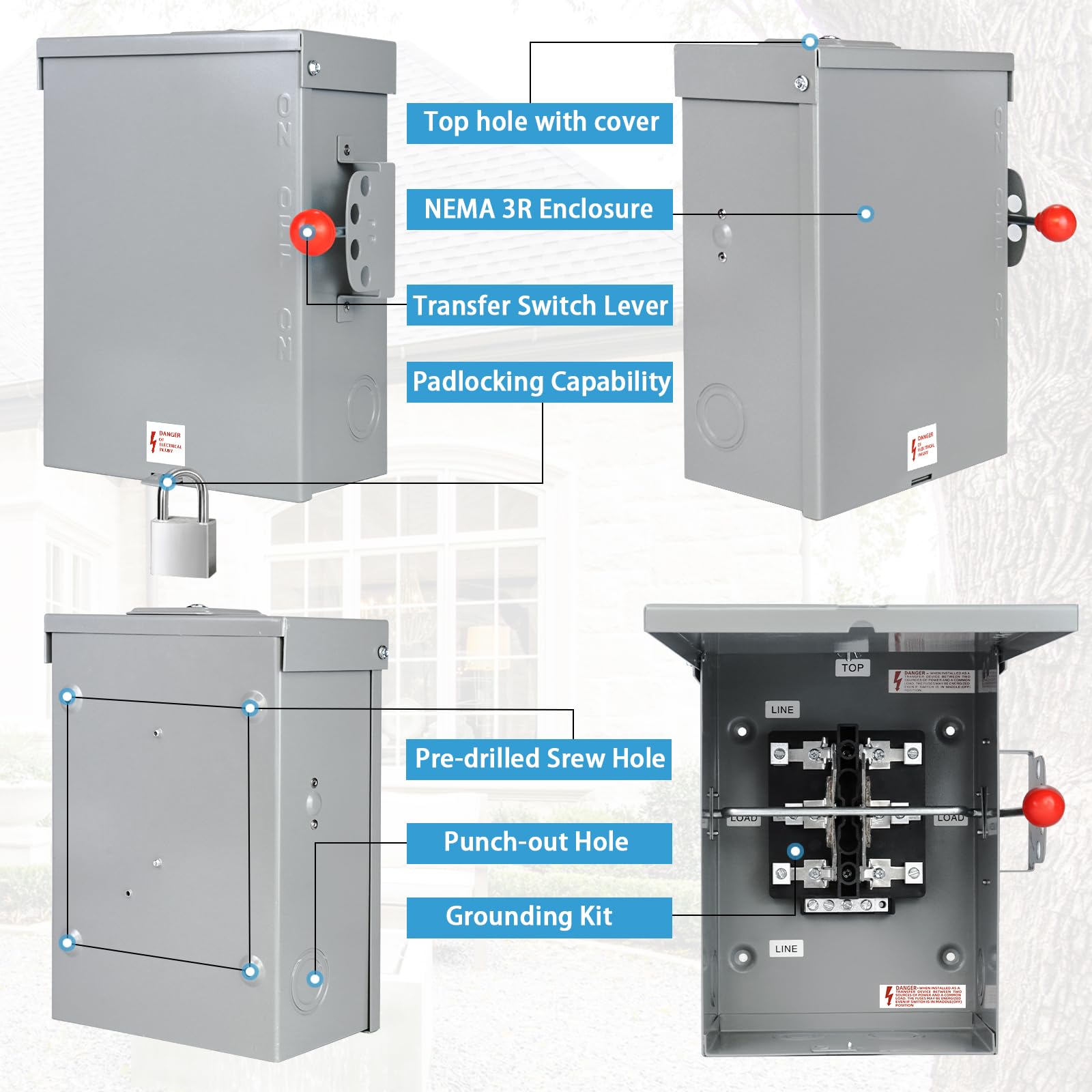 Snapklik.com : 100A Manual Transfer Switch For Generator, Manual ...