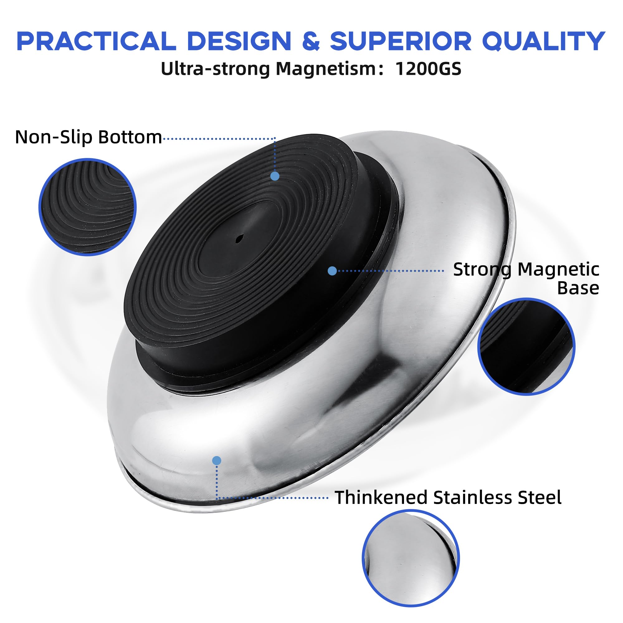 Snapklik.com : 3-piece Round Magnetic Parts Tray Set, 3", 4", 6 ...