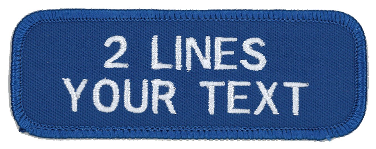 Amazon.com: 2 Line Name Tag-Custom-Embroidered-4 Wide x 1.5 Tall-Blue ...