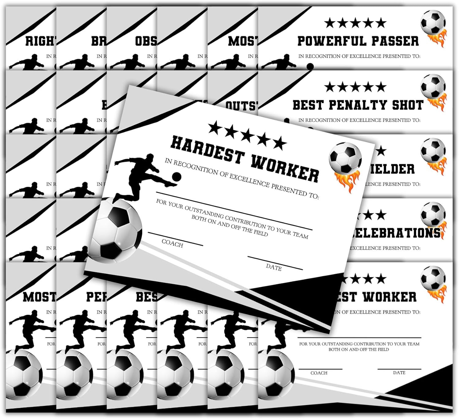 Amazon.com: Soccer Achievement Awards 30pk 8.5x11” Certificate End of ...