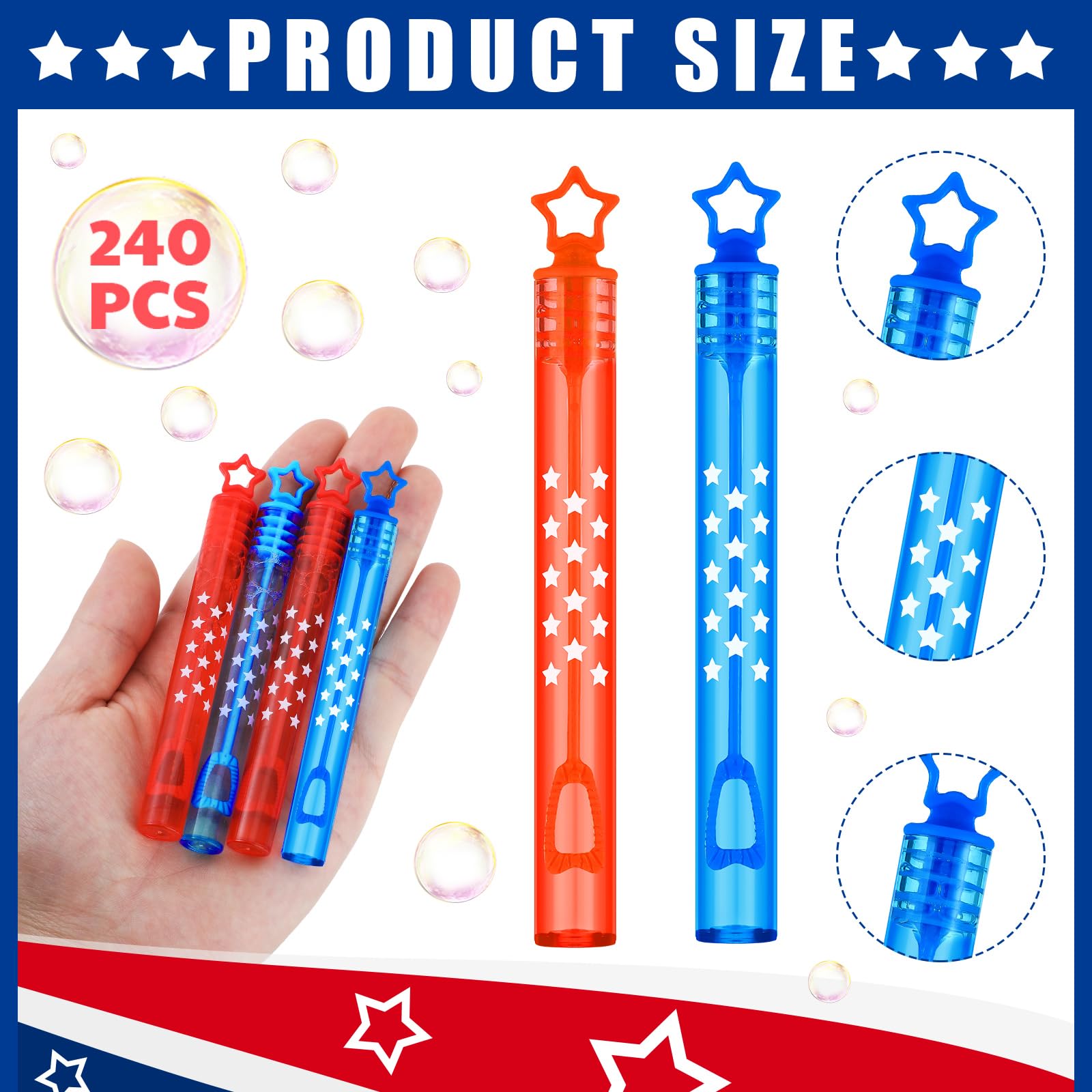 Snapklik.com : 500 Pcs 4th Of July Star Mini Bubble Blowers For ...