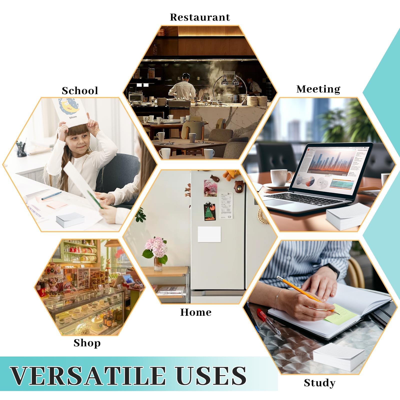 Snapklik.com : 160 PCS Ruled Index Cards 4" X 6", 180 GSM Thick Flash Cards For Studying, White ...