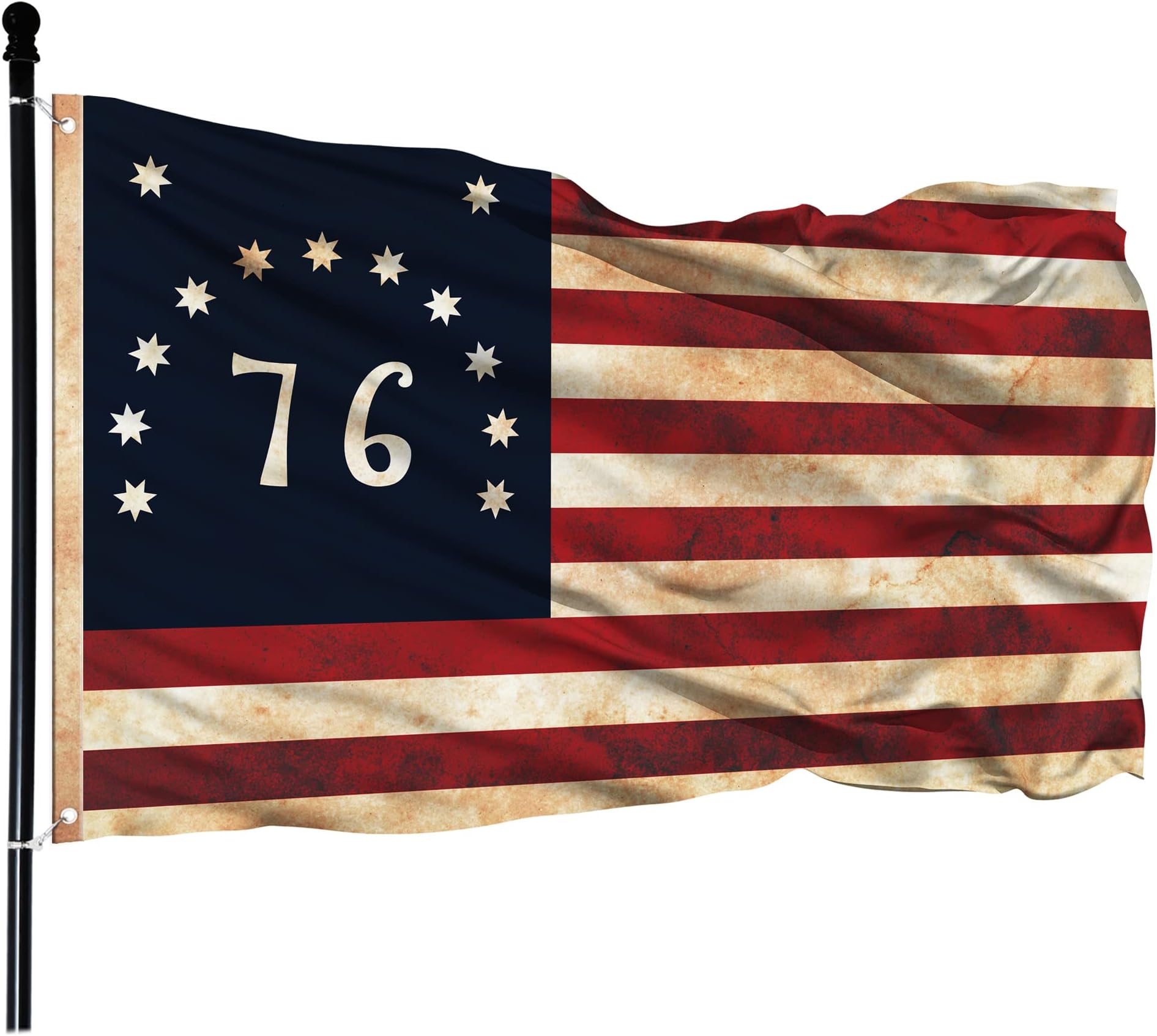 Amazon.com : PringCor 3x5FT Bennington 76 American Flag Revolutionary ...