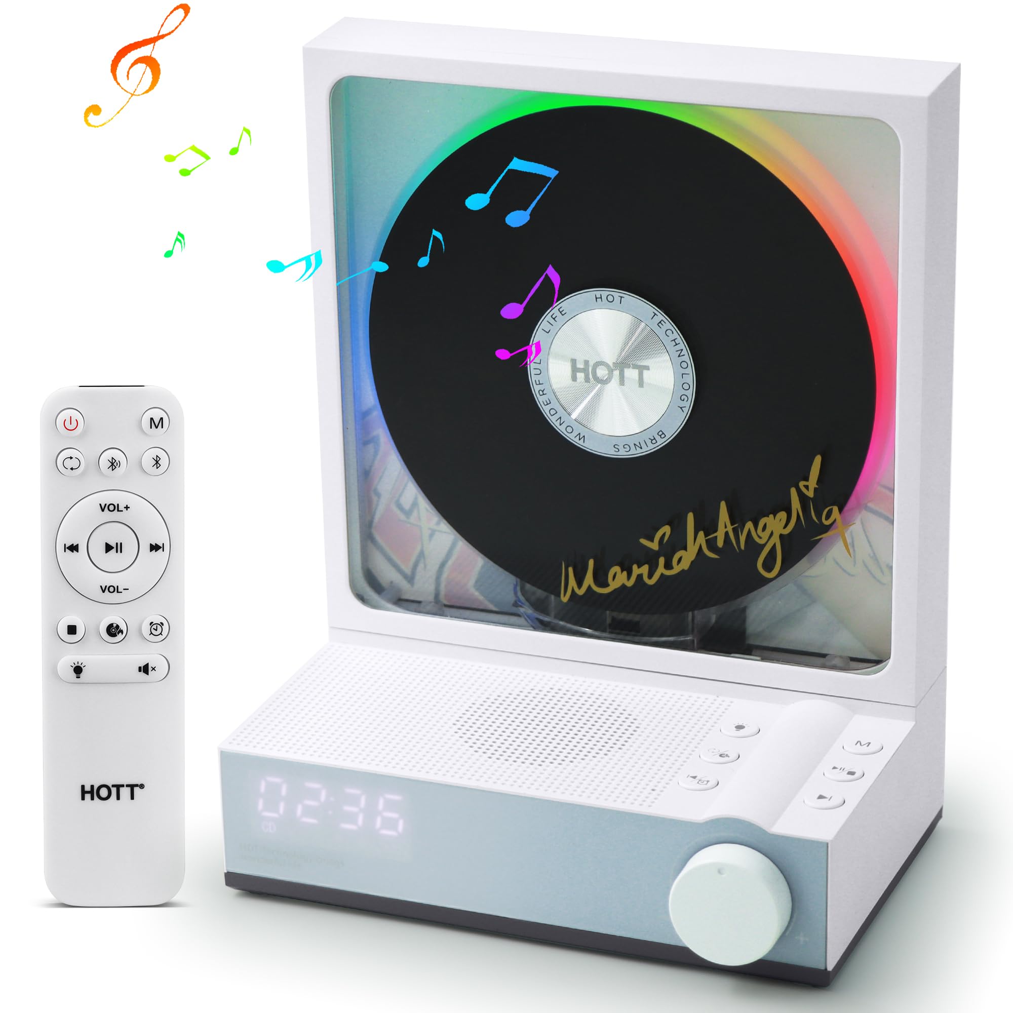 Amazon.com: Bluetooth CD Player with Speakers and RGB Color Lights ...