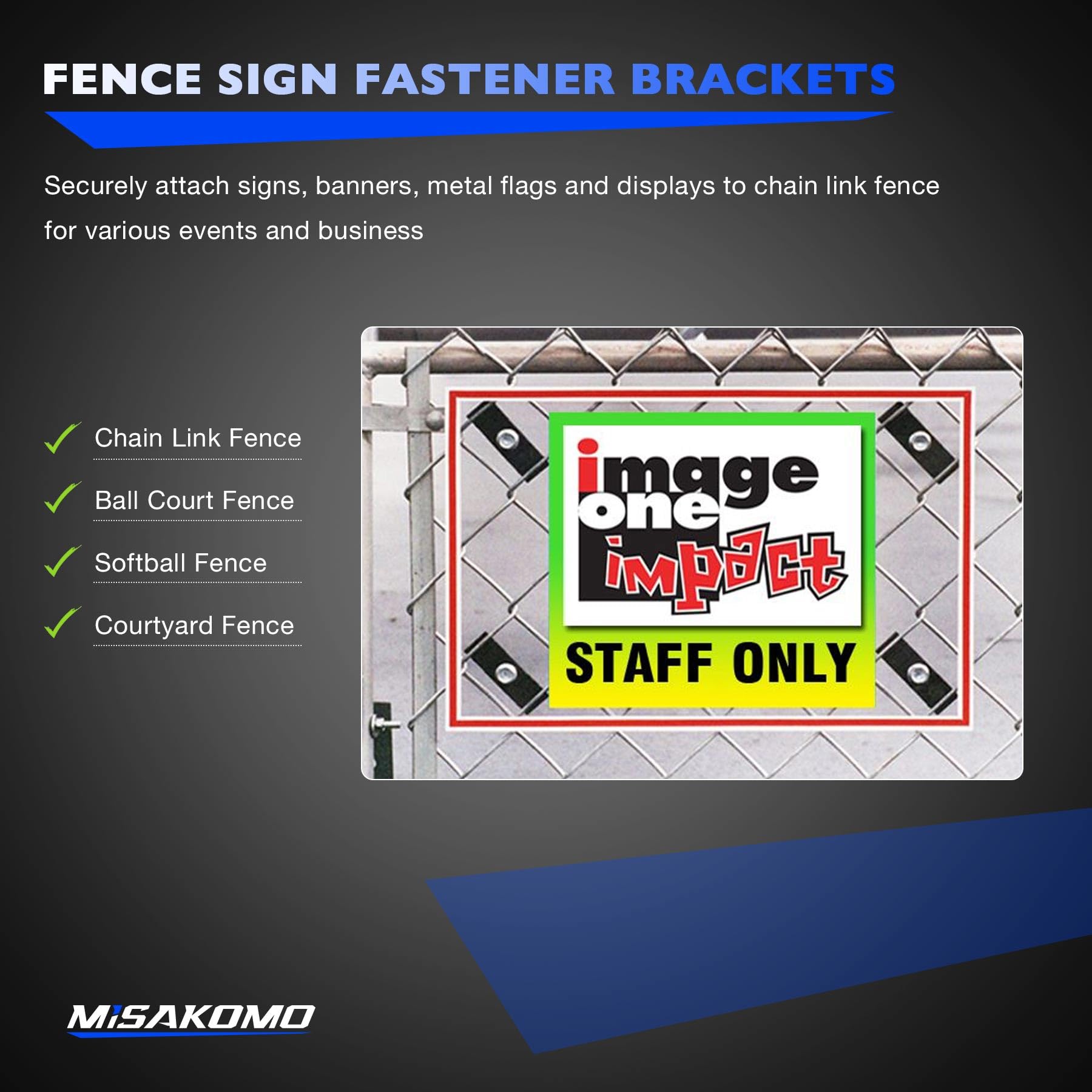 Snapklik.com : 20pcs Chain Link Fence Signs Mounts, Fastener Clips ...