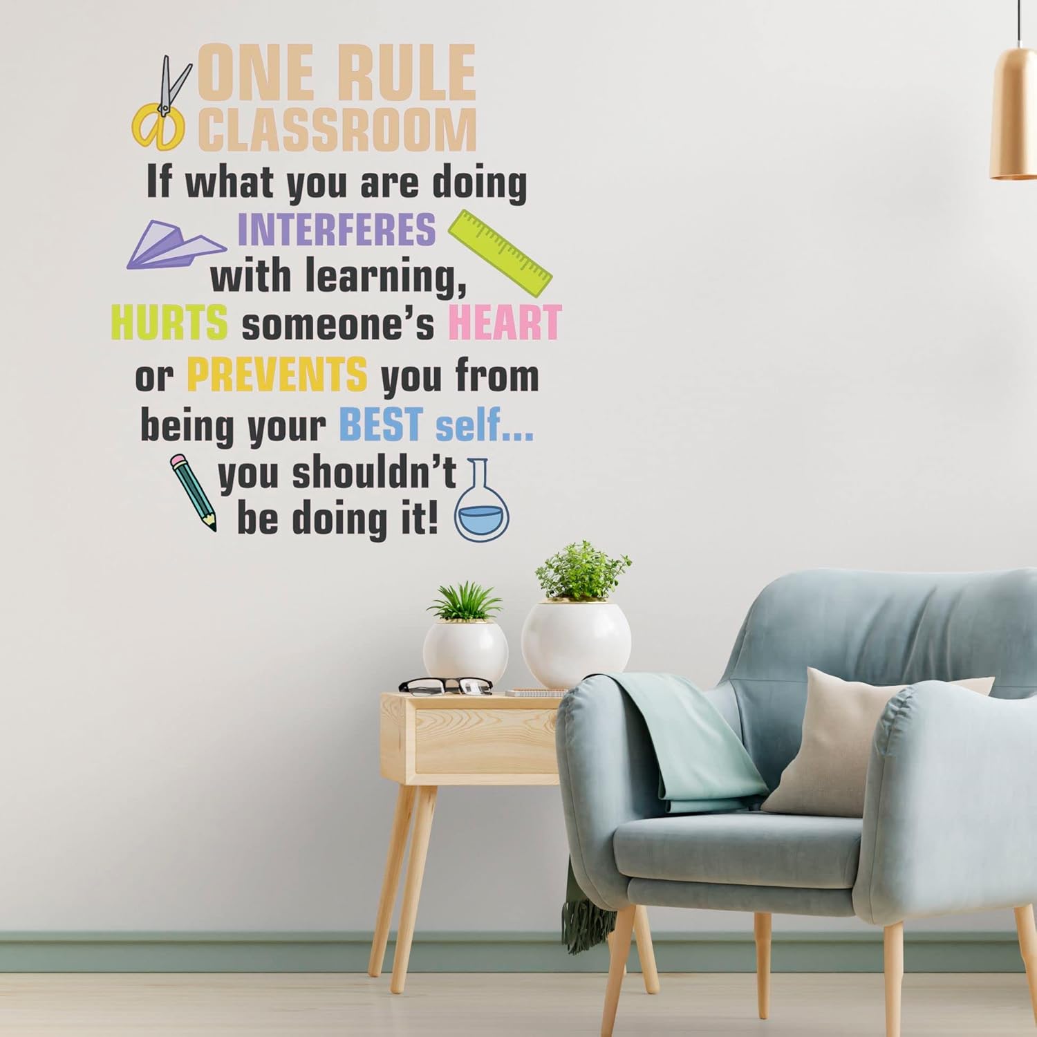 Amazon.com: One Rule Classroom Inspirational Lettering Art Quotes 20" x ...