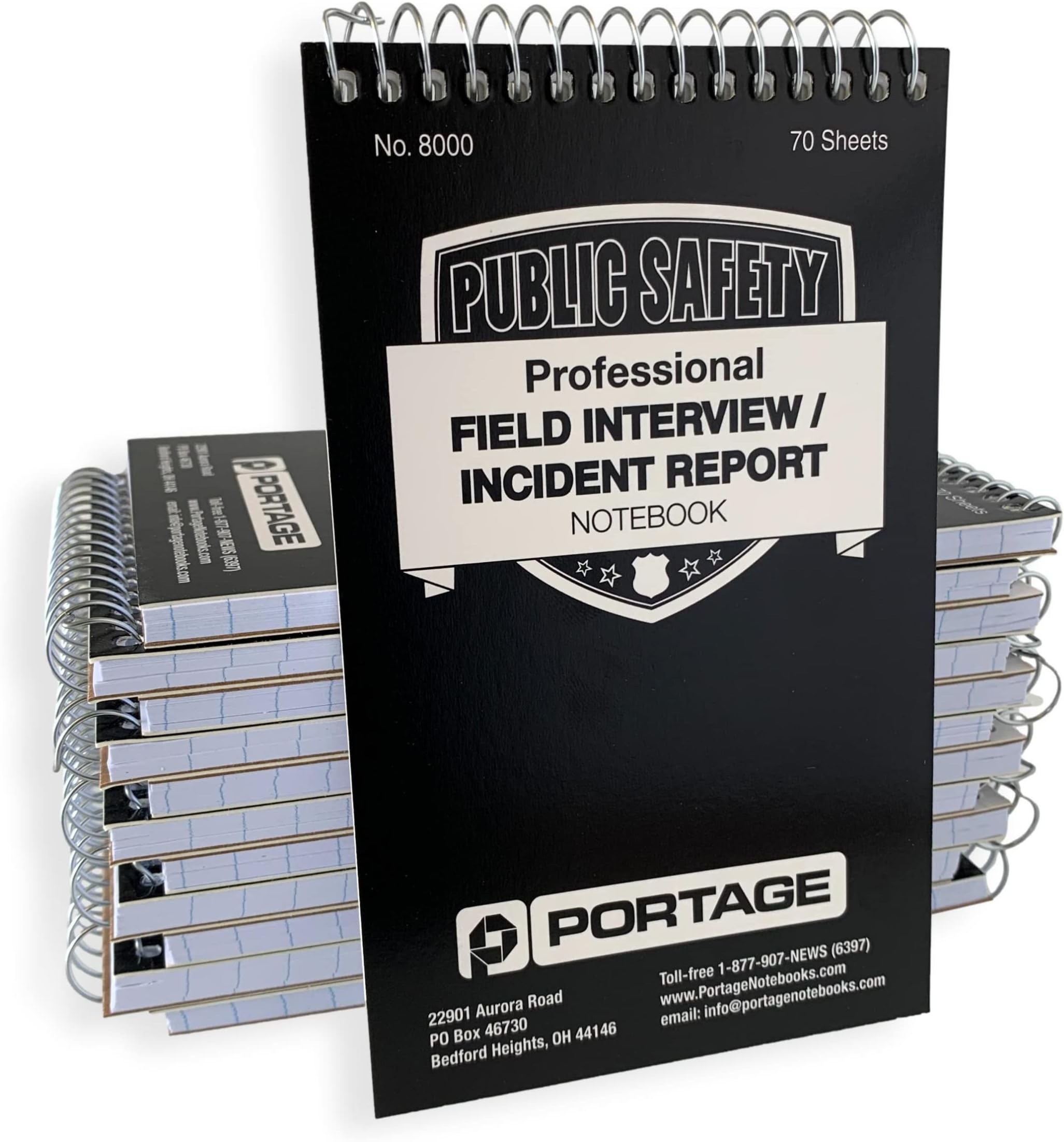 Amazon.com : Portage Public Safety Police Field Interview Notebook ...