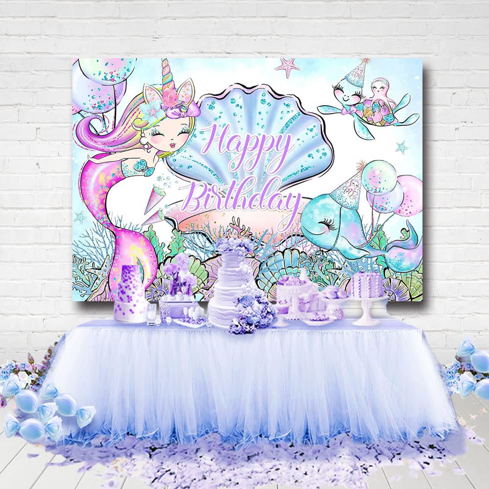 Unicorn Mermaid Birthday Party Under The Sea Mermaid Party Bubble