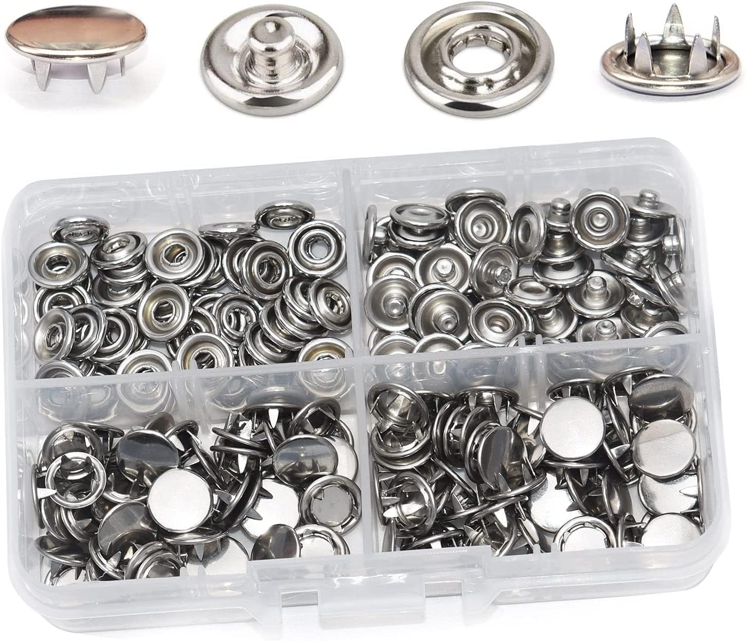 Amazon.com: 50 Sets 10mm Metal Snaps Stainless Steel Buttons for Sewing ...