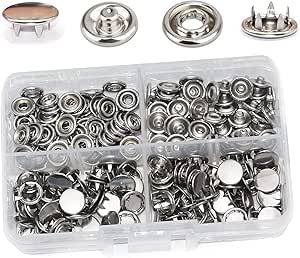 Amazon.com: 50 Sets 10mm Metal Snaps Stainless Steel Buttons for Sewing ...